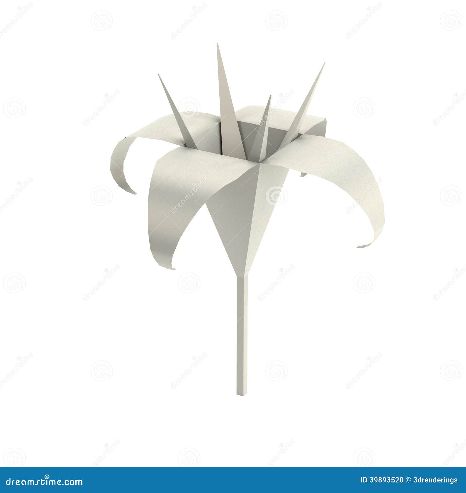 3d render of origami plant stock illustration. Illustration of model ...