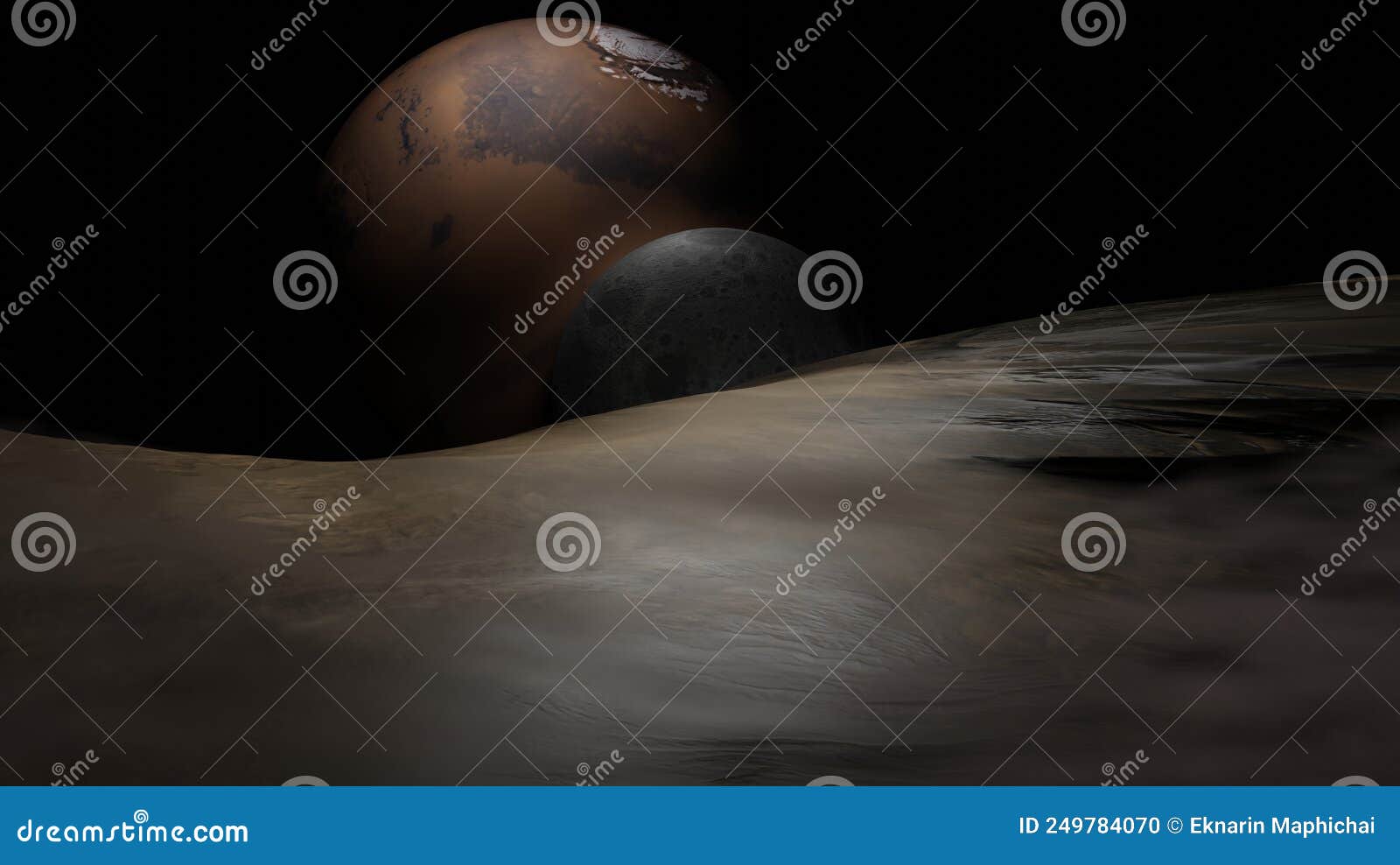 3d Render Outer Space Planet Earth with Ground Surface Stock ...