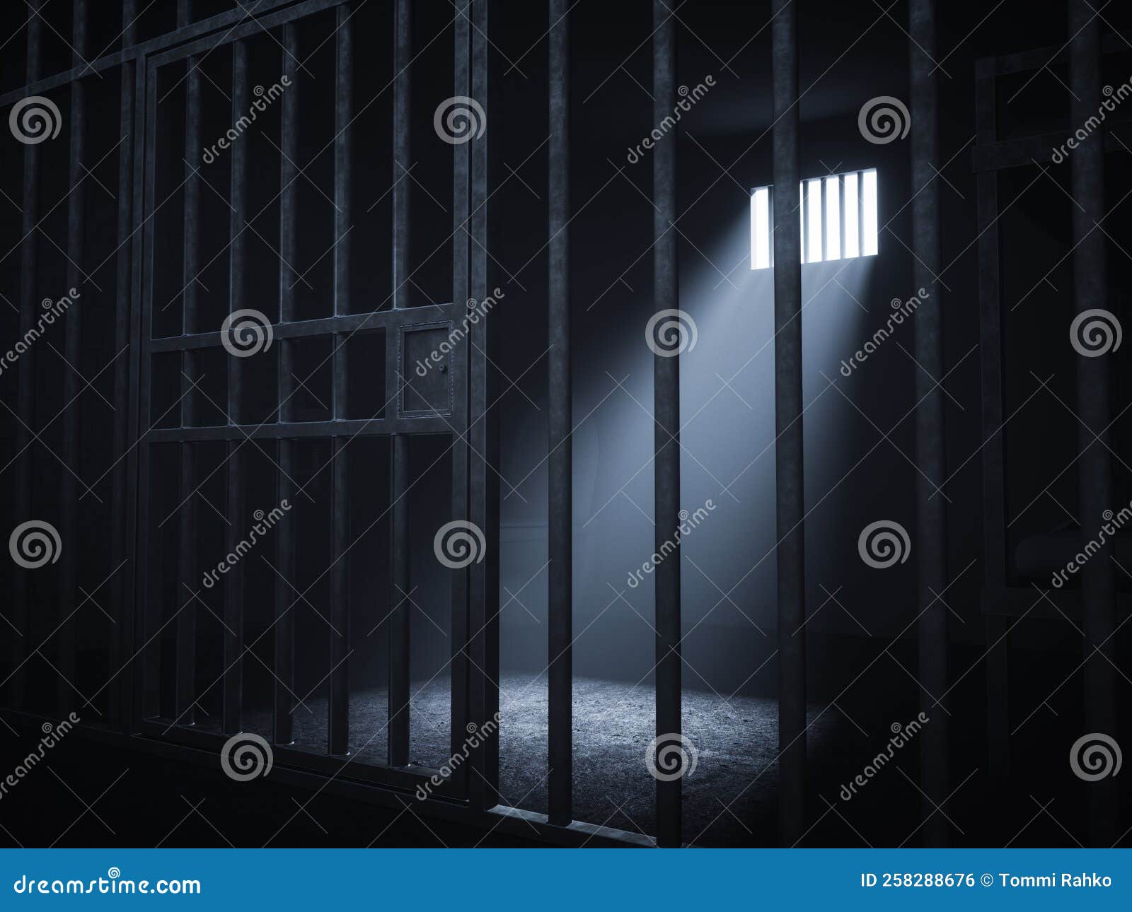 3d Render of Outside of a Prison Cell Stock Illustration - Illustration ...