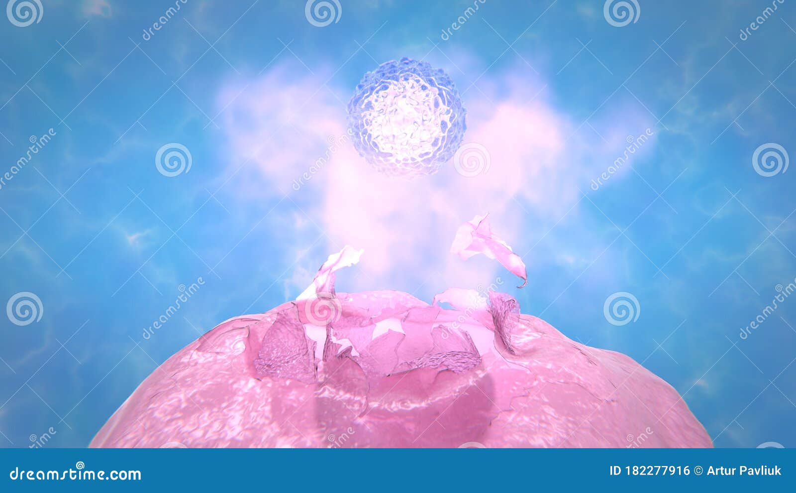 3d Render Ovum Exit from Follicle. Ovulation Stock Illustration ...