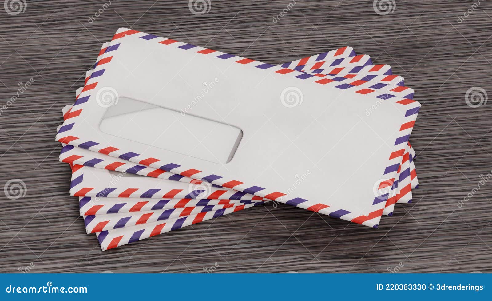 3D Render of Paper Envelopes Stock Illustration - Illustration of stamp ...