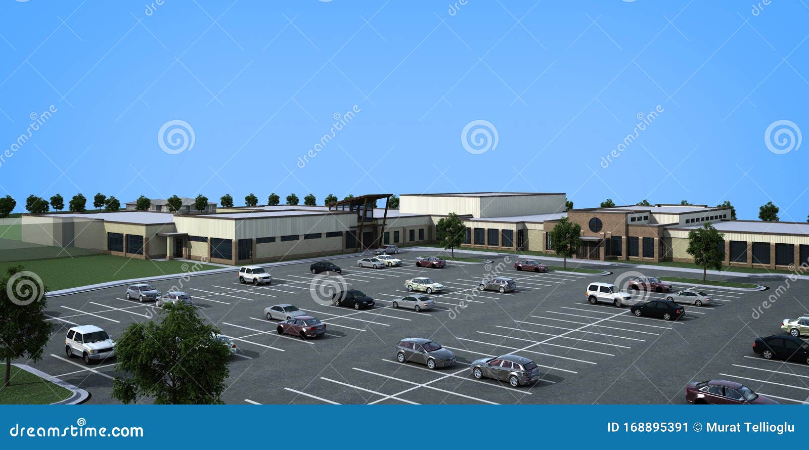 3d render parking lot stock illustration. Illustration of parking ...