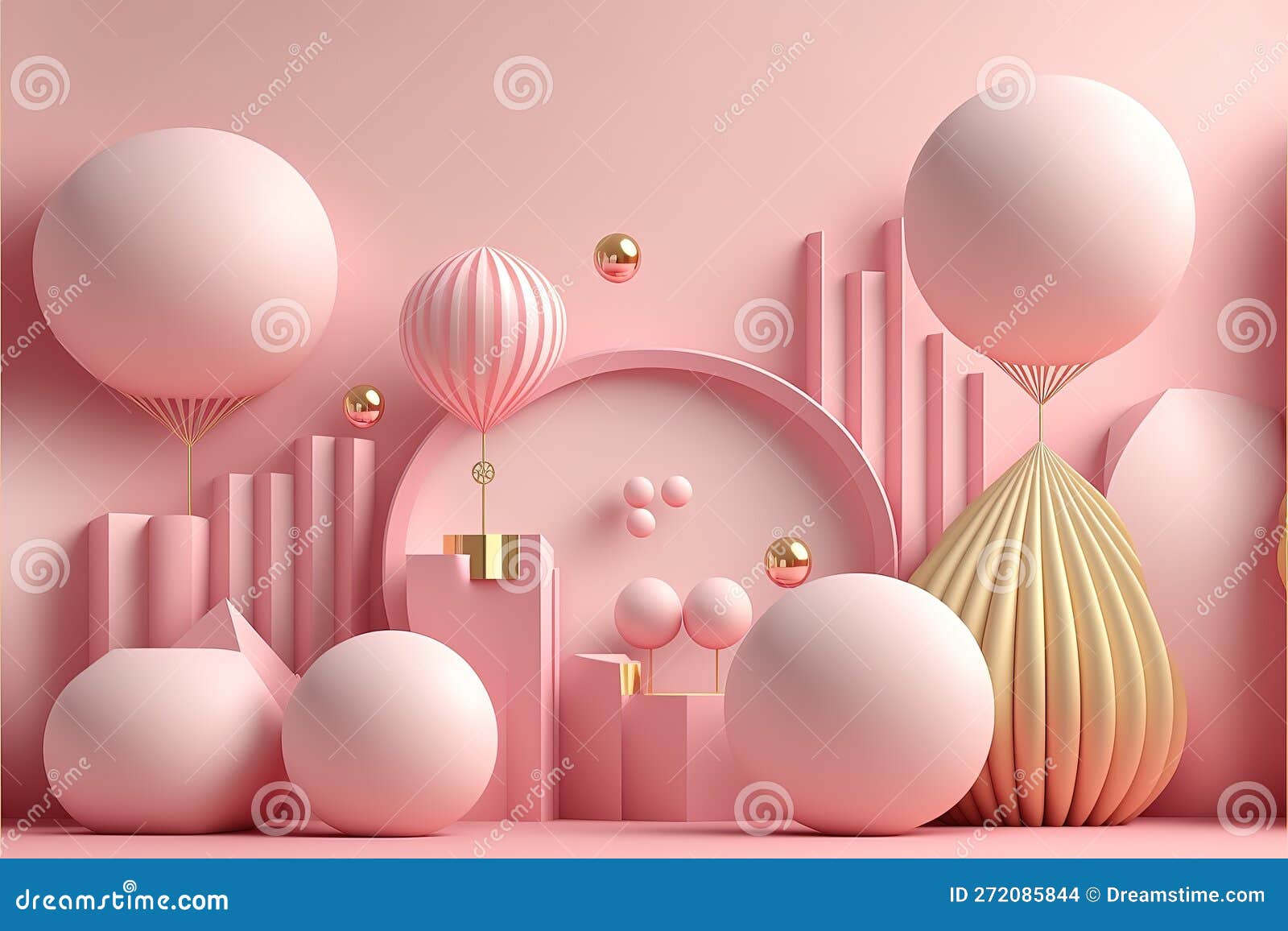 3d Render of Party Design Composition. Generative AI Stock Illustration ...
