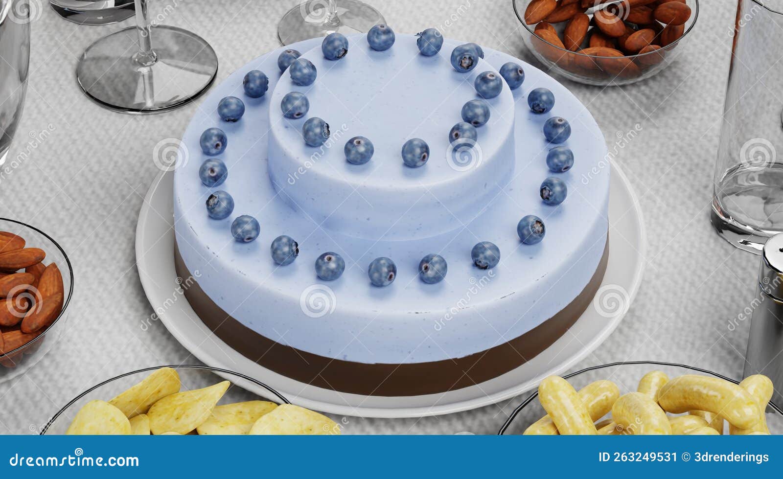 3D Render of Party Table stock illustration. Illustration of full ...