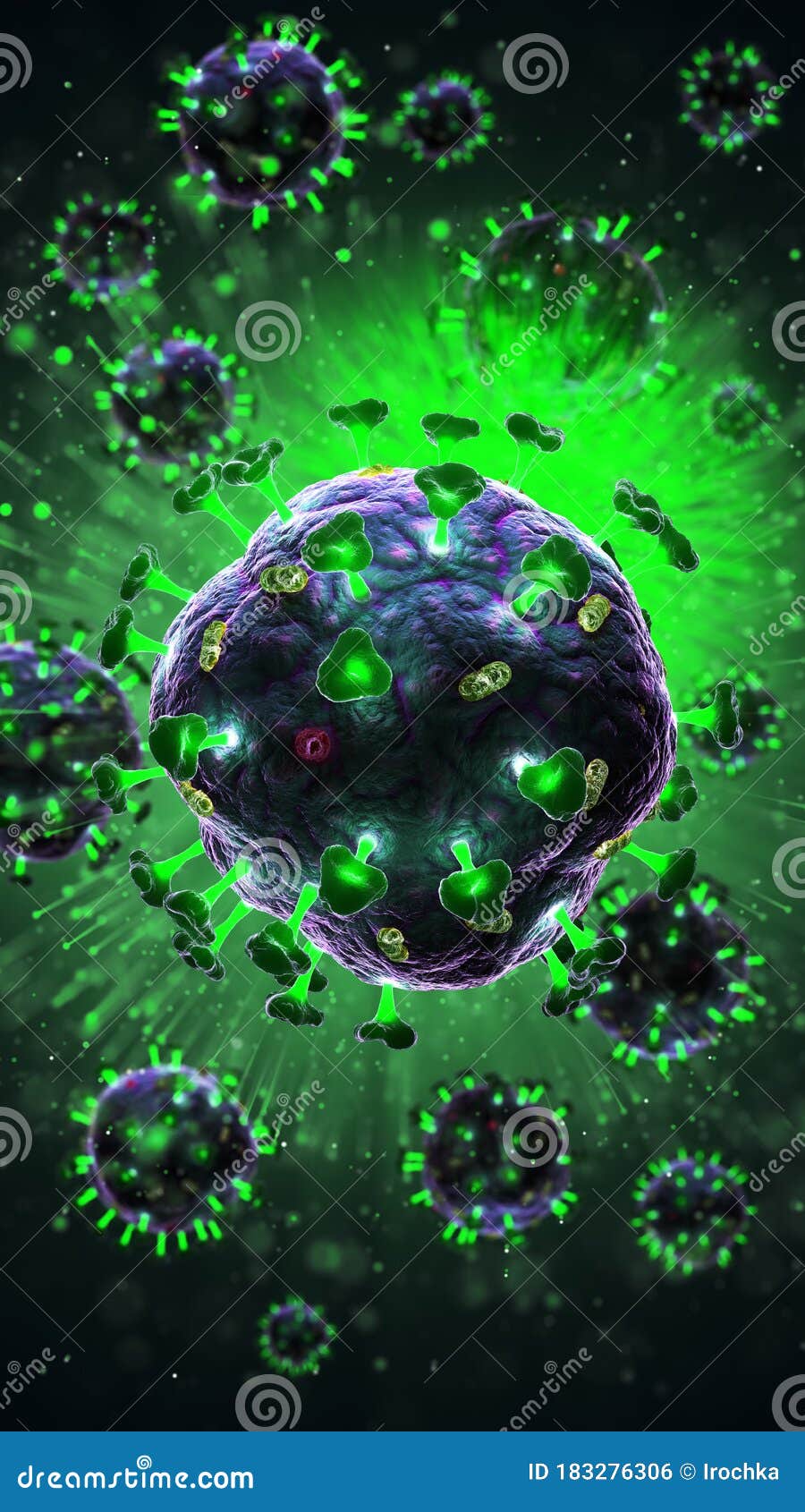 Bacteria Infecting Neuron, Brain Cell Stock Illustration ...