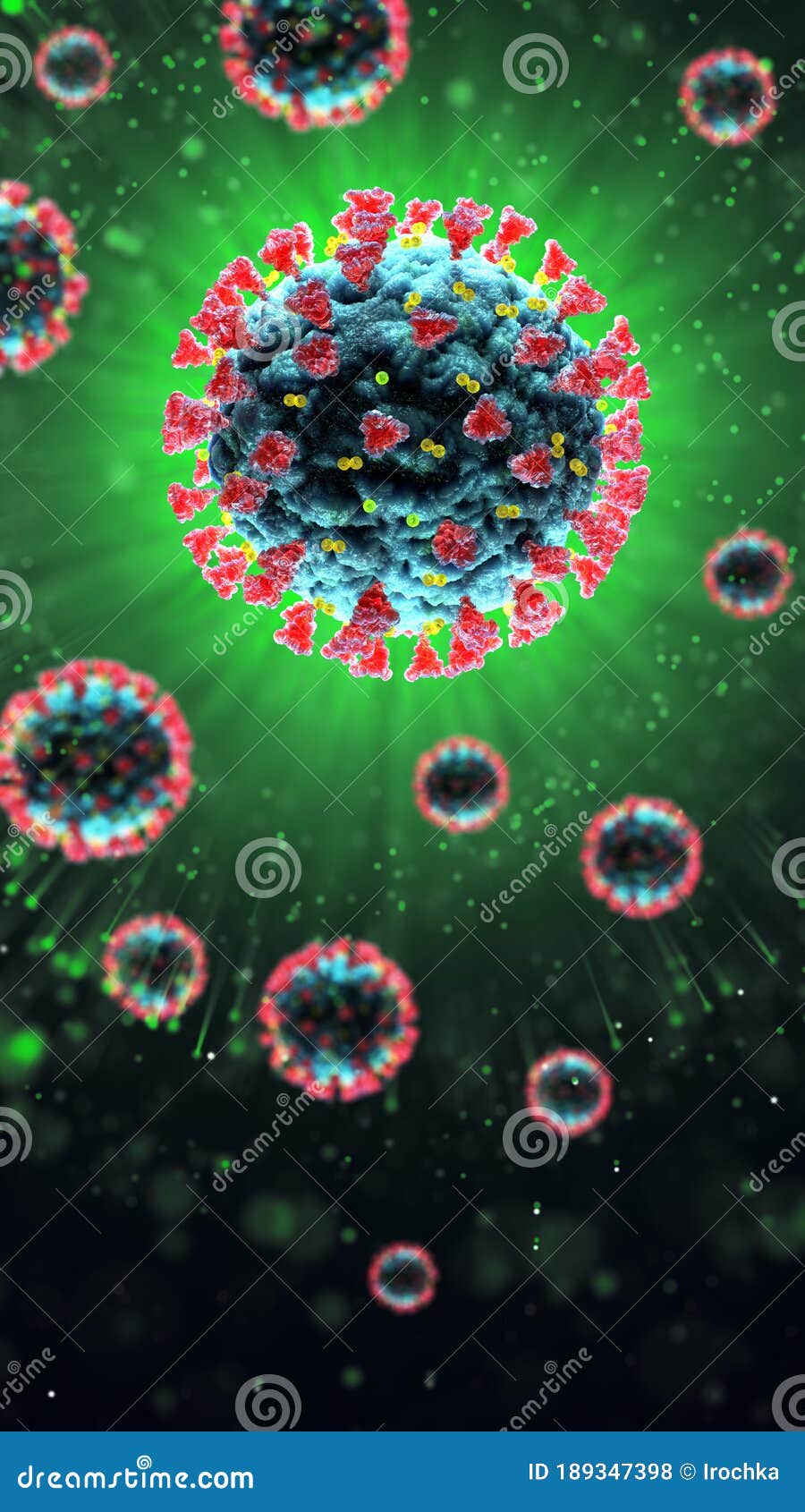 3d Render of Pathogenic Virus Organism or Bacteria Infecting and ...
