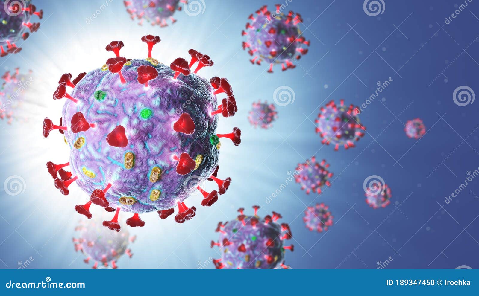 3d Render of Pathogenic Virus Organism or Bacteria Infecting and ...