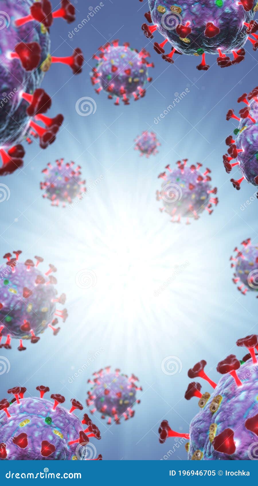 3d Render of Pathogenic Virus Organism or Bacteria Infecting and ...