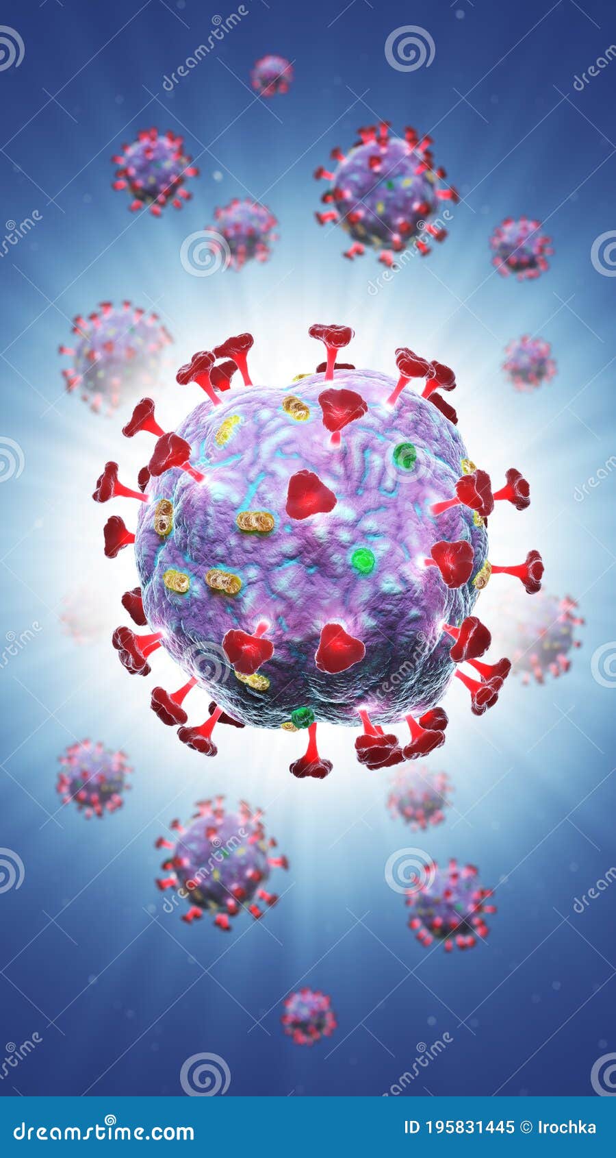 3d Render of Pathogenic Virus Organism or Bacteria Infecting and ...