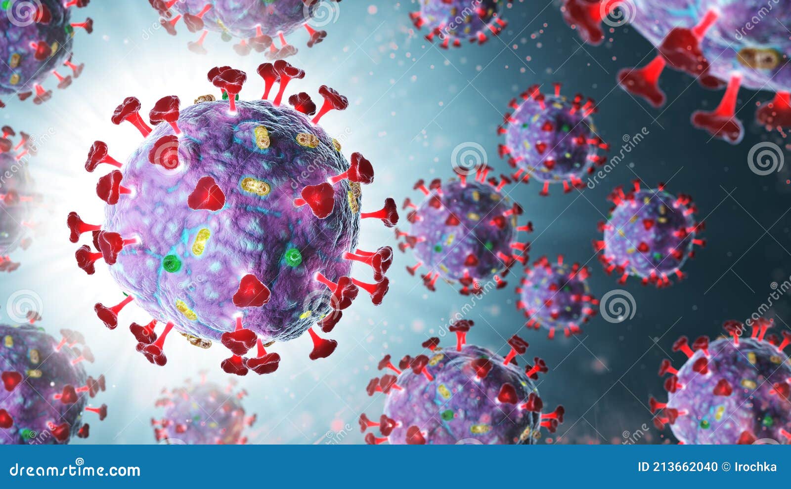 3d Render of Pathogenic Virus Organism or Bacteria Infecting and ...