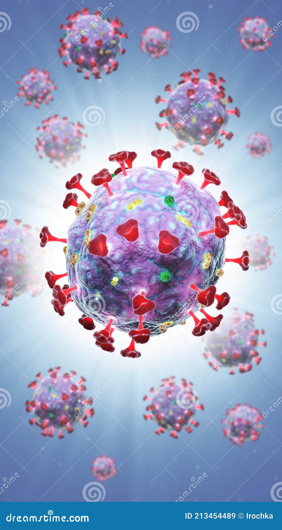 3d Render of Pathogenic Virus Organism or Bacteria Infecting and ...