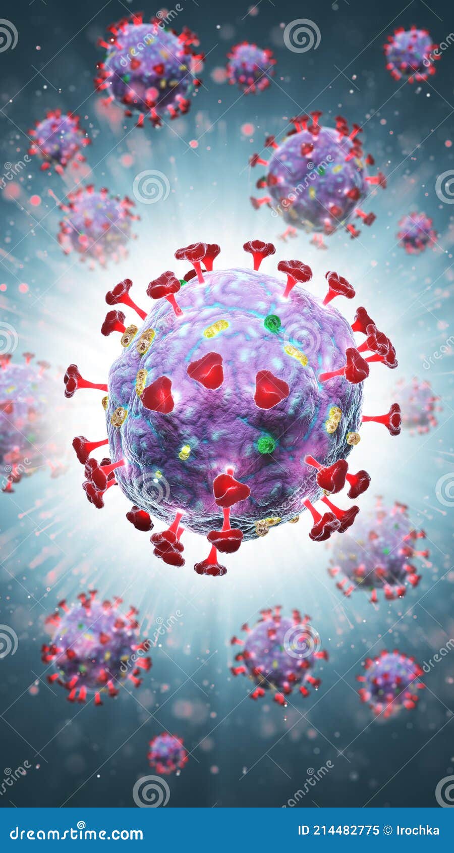 3d Render of Pathogenic Virus Organism or Bacteria Infecting and ...