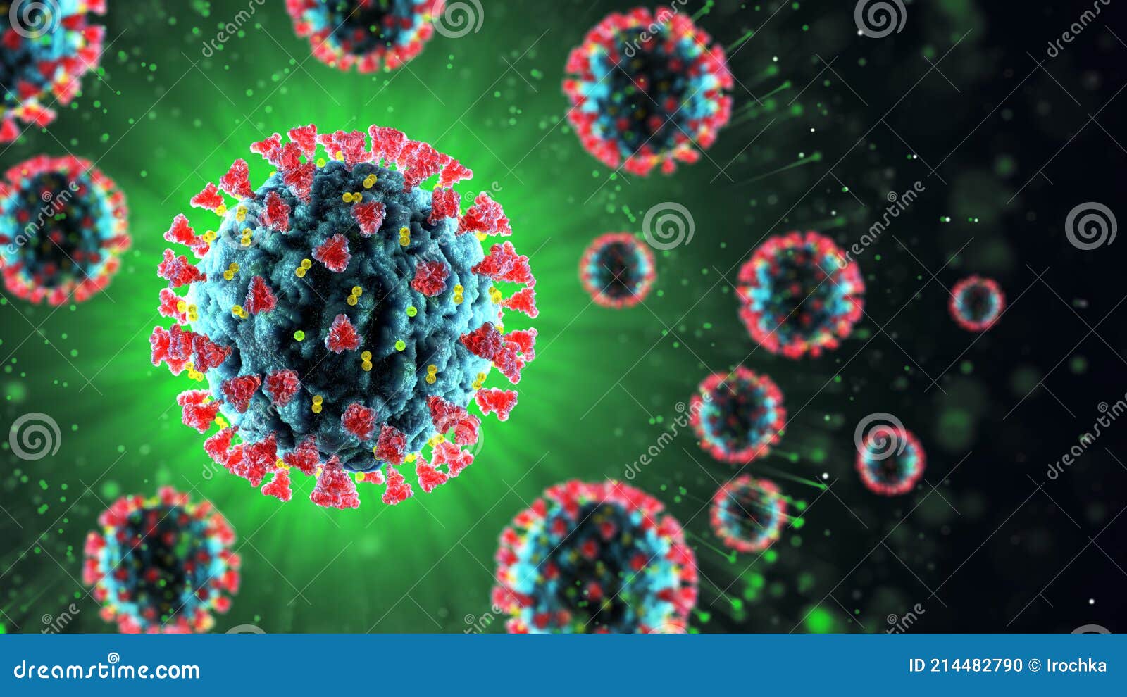 3d Render of Pathogenic Virus Organism or Bacteria Infecting and ...