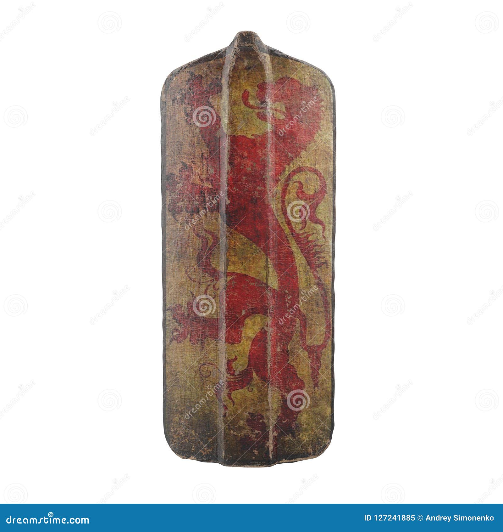 Pavise Shield on White Background Isolated 3D Illusration Stock ...