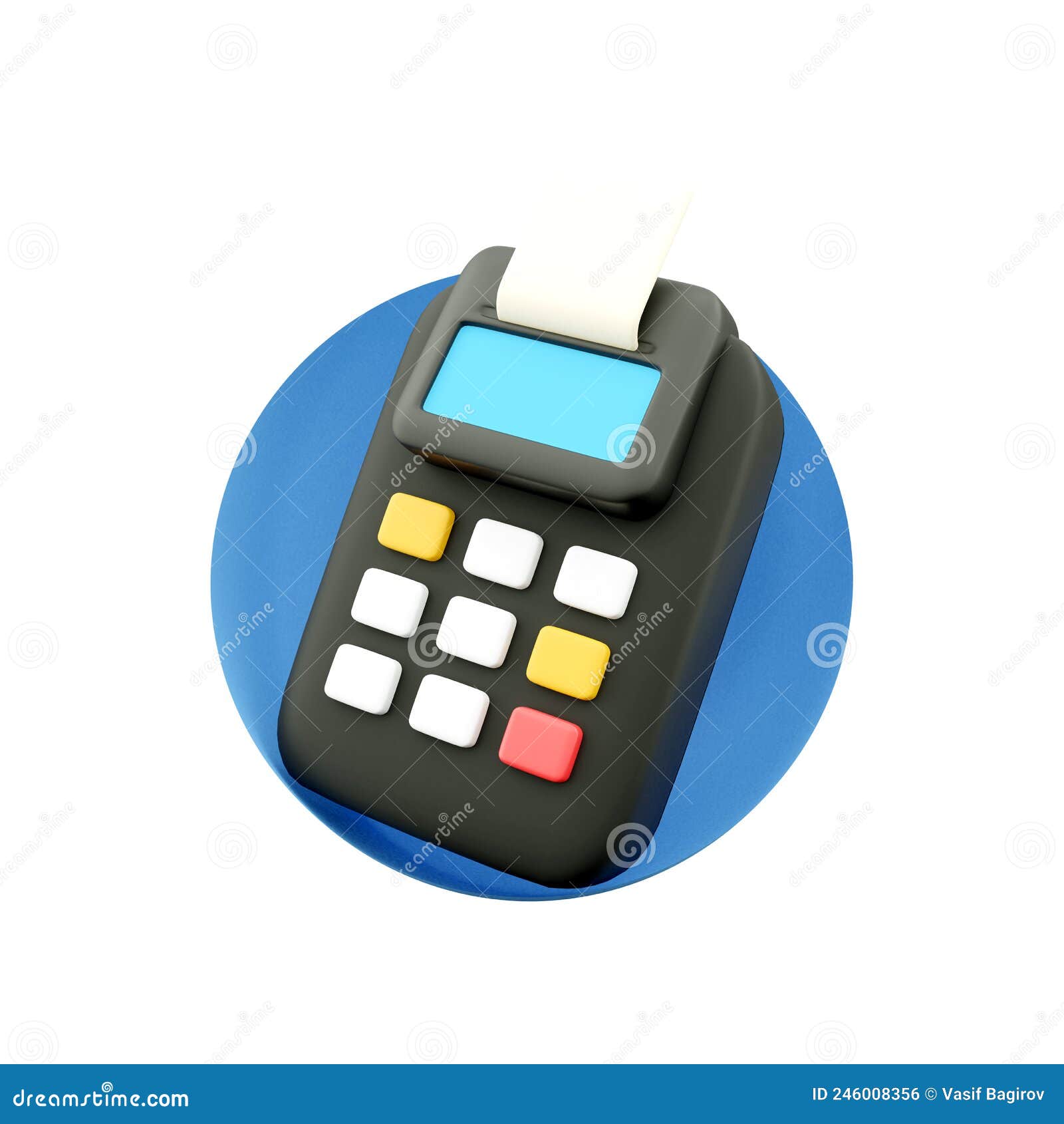 3d Render Payment Terminal. 3d Credit Card Reader Isolated On White ...
