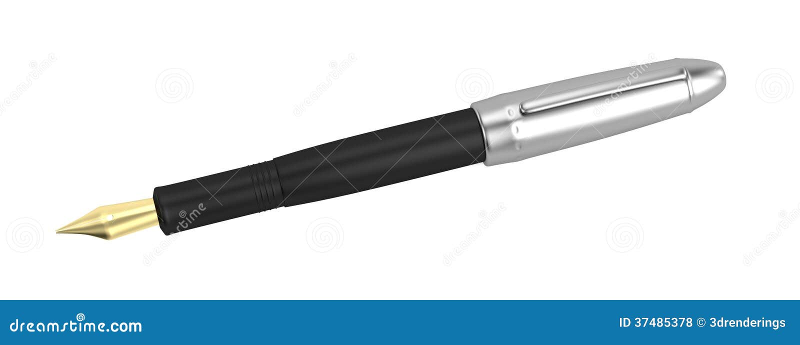 3d render of pen stock illustration. Illustration of classic - 37485378
