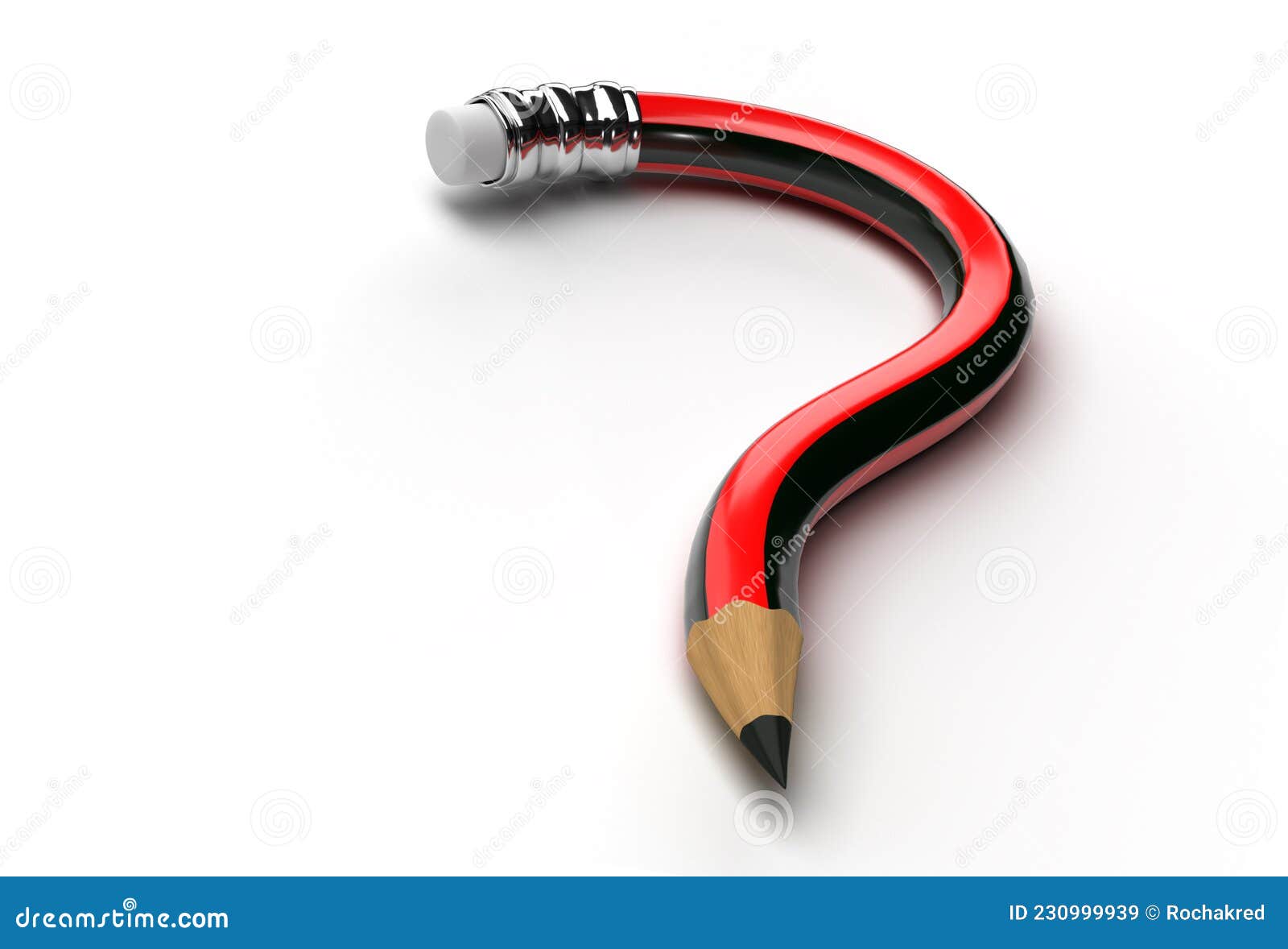 3D Render Pencil Question Mark Pen Tool Created Clipping Path Included ...