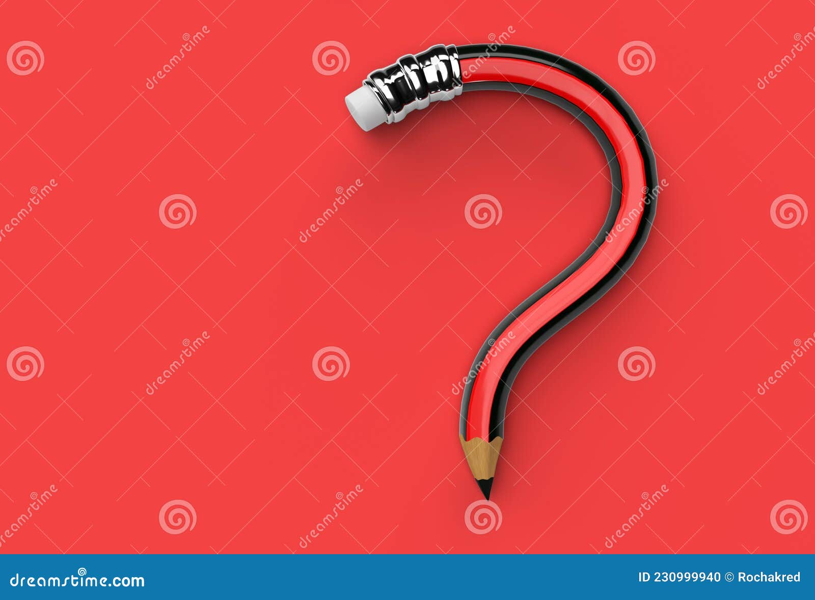 3D Render Pencil Question Mark Pen Tool Created Clipping Path Included ...