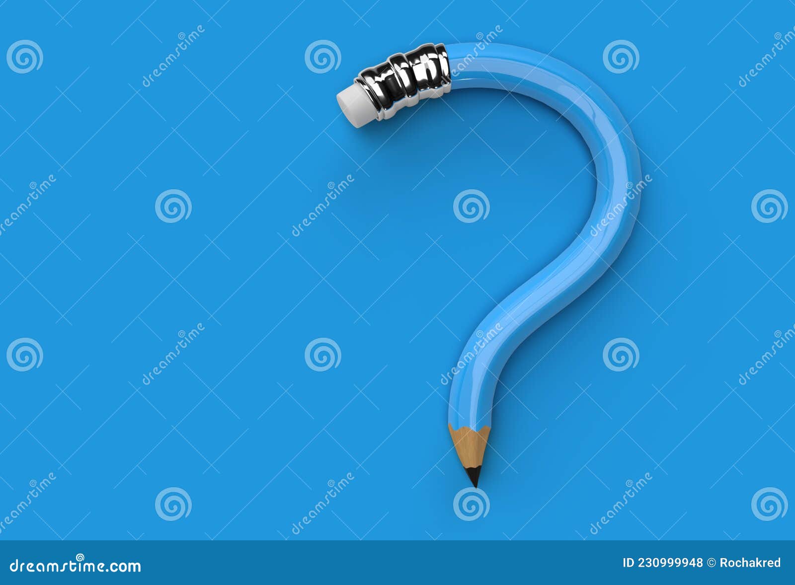 3D Render Pencil Question Mark Pen Tool Created Clipping Path Included ...