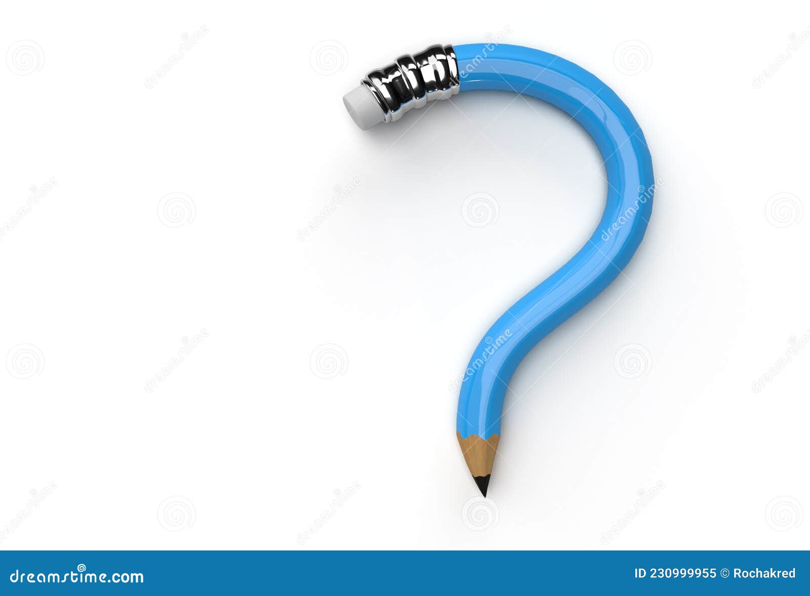 3D Render Pencil Question Mark Pen Tool Created Clipping Path Included ...