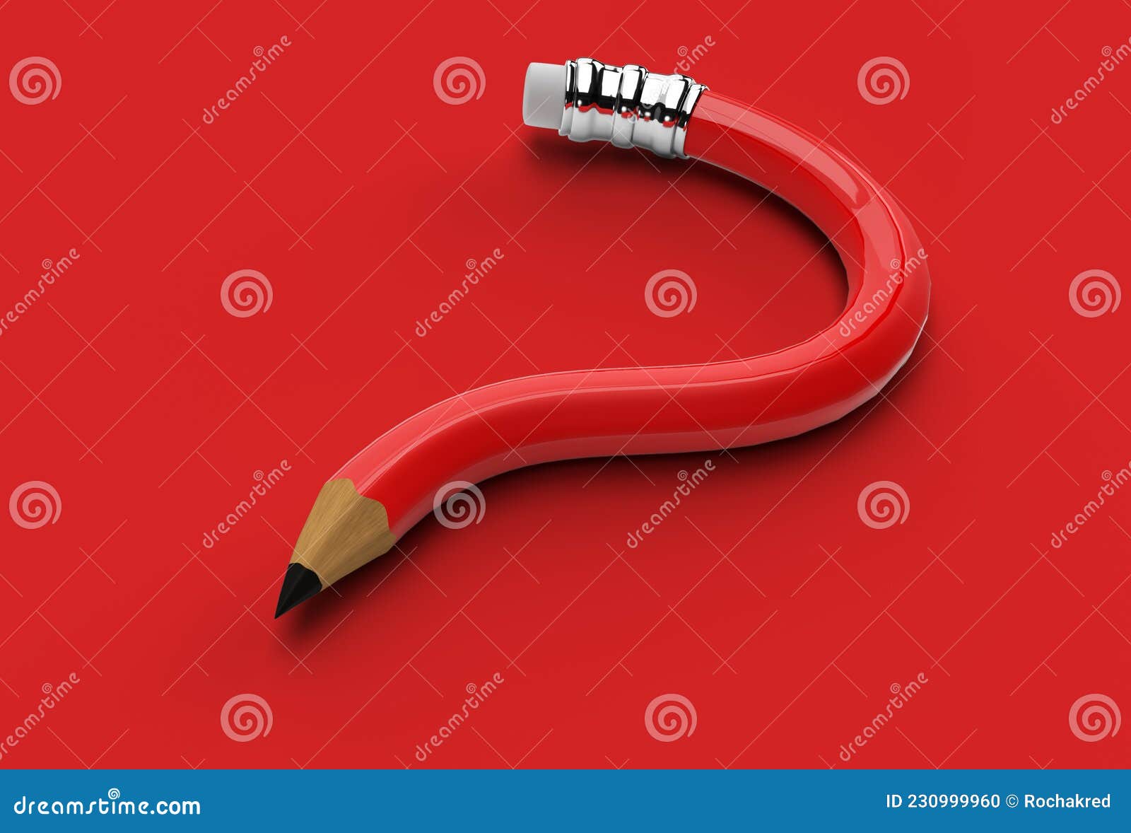 3D Render Pencil Question Mark Pen Tool Created Clipping Path Included ...