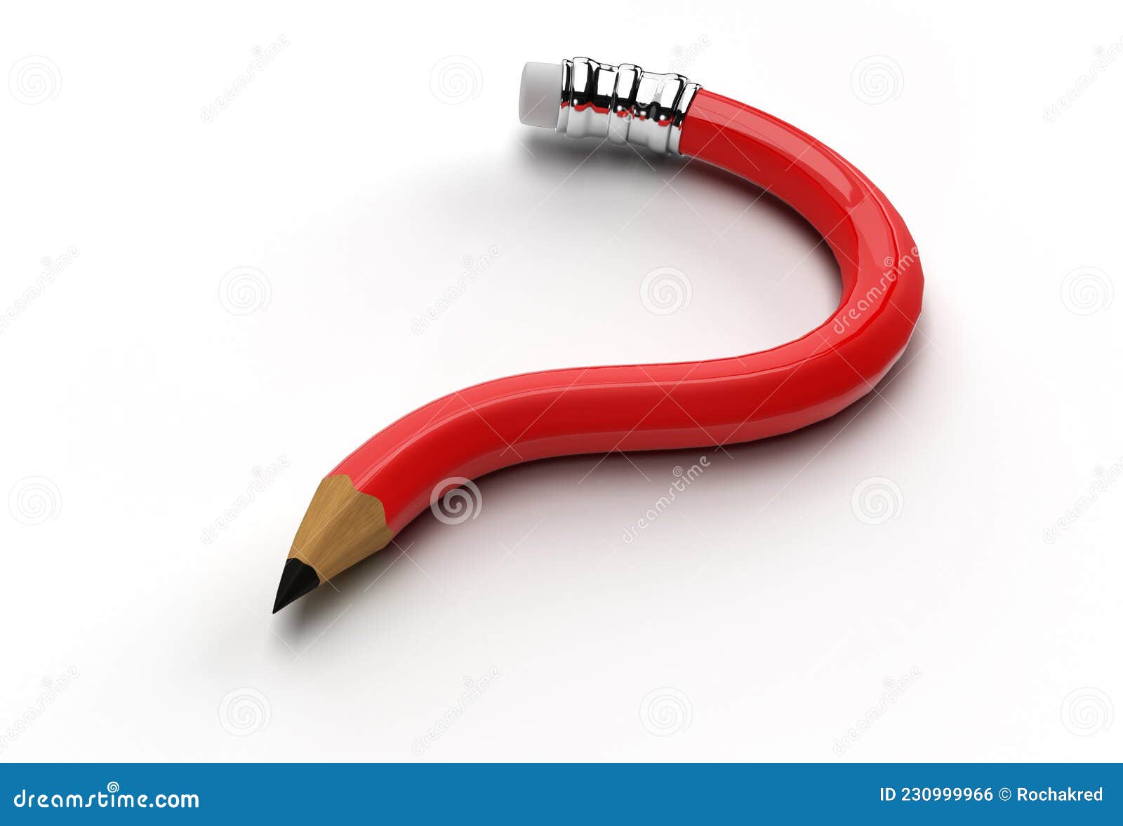3D Render Pencil Question Mark Pen Tool Created Clipping Path Included ...