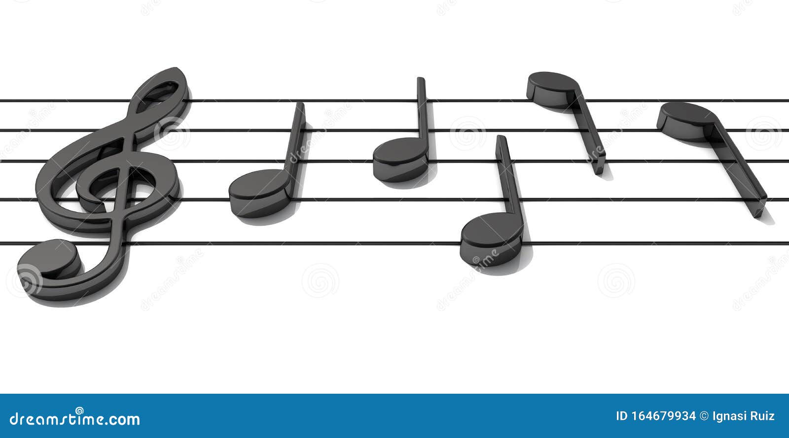 3D Render . Pentagram With Shiny Music Notes. Musical Background Stock ...