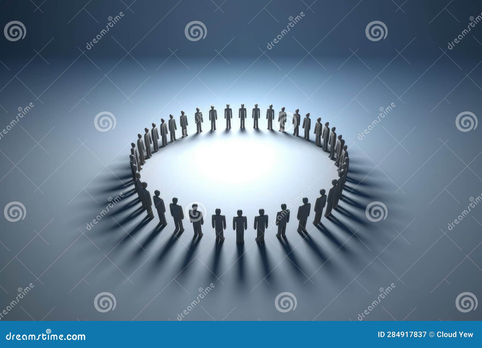 3D render people in circle stock illustration. Illustration of figure ...