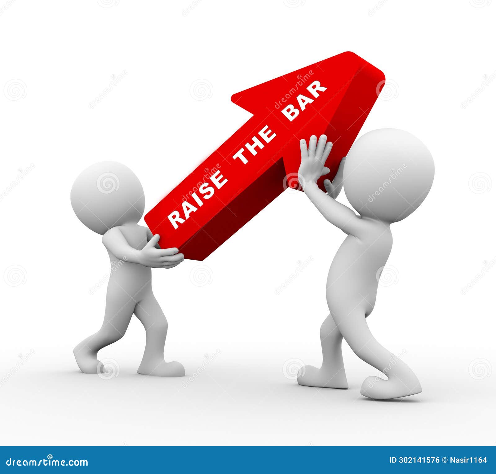 3D Render of People Holding a Red Arrow Accompanied by the Word Text ...