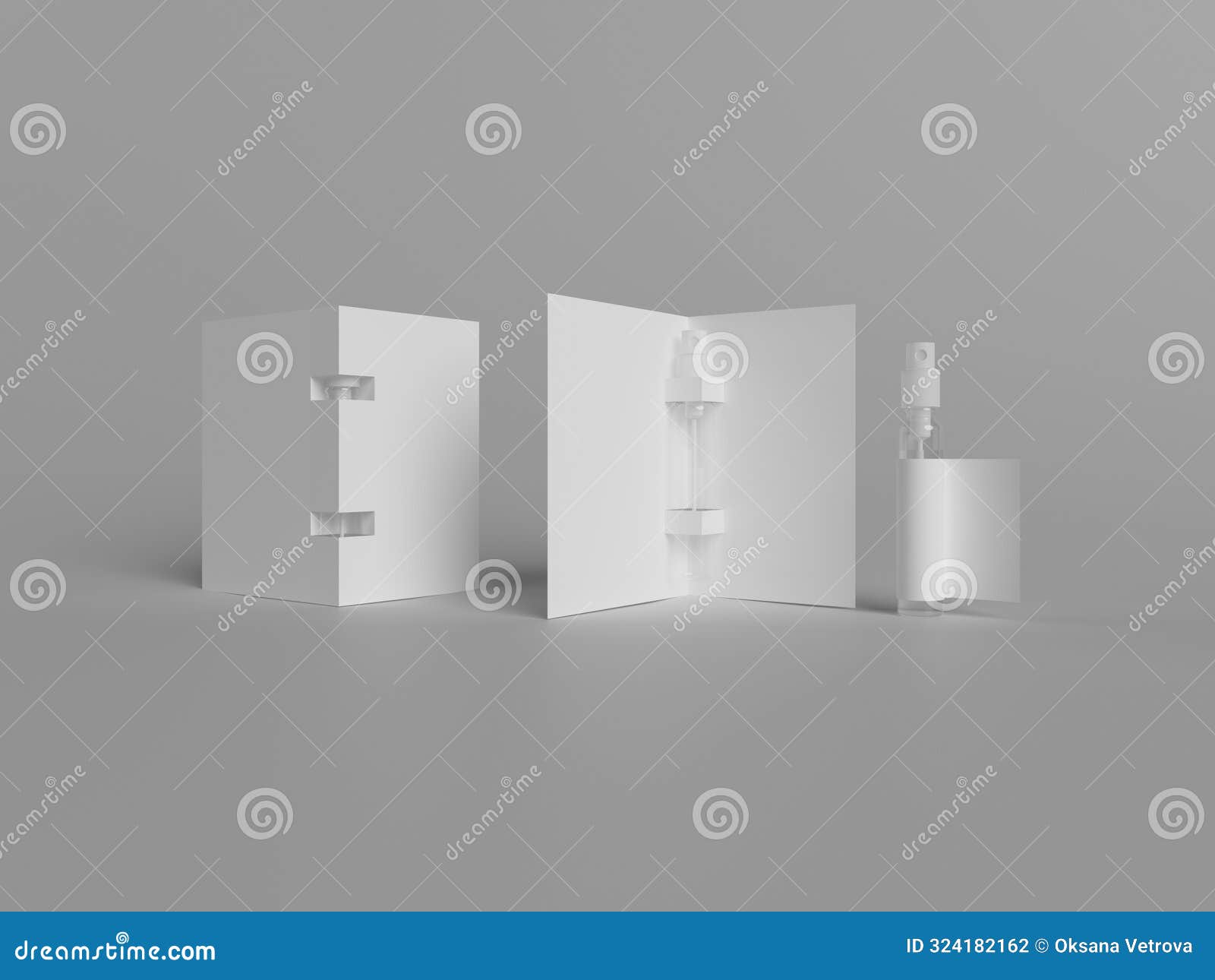 3d Render Perfume Sample on Card Mockup with Space for Design Stock ...