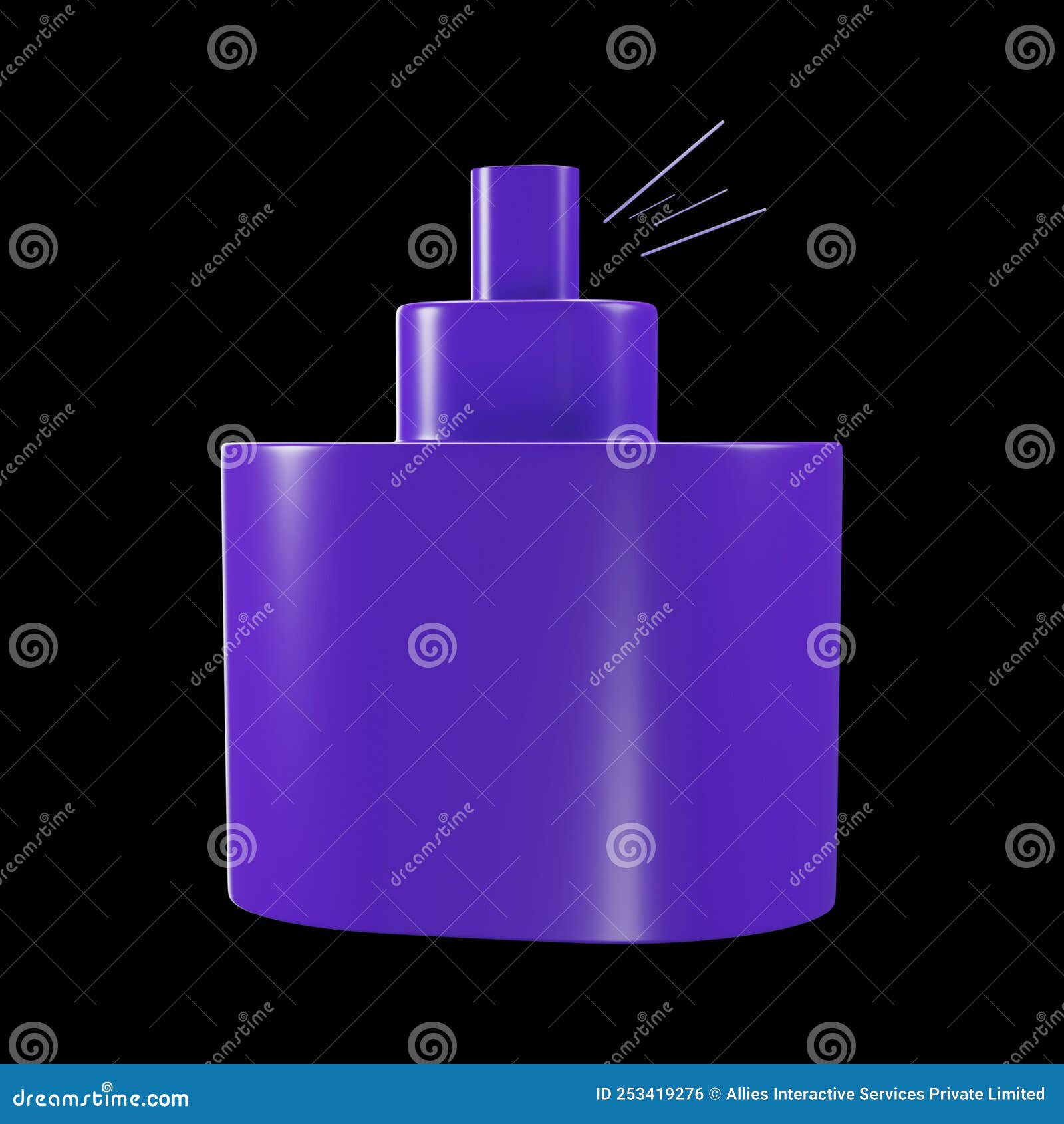 3D Render of Perfume Spray Bottle Element on Black Stock Illustration ...