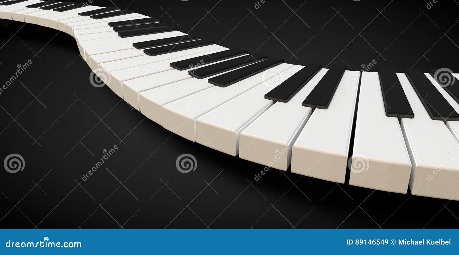 3d Render of a Piano Keyboard in a Fluid Wavelike Movement Stock ...