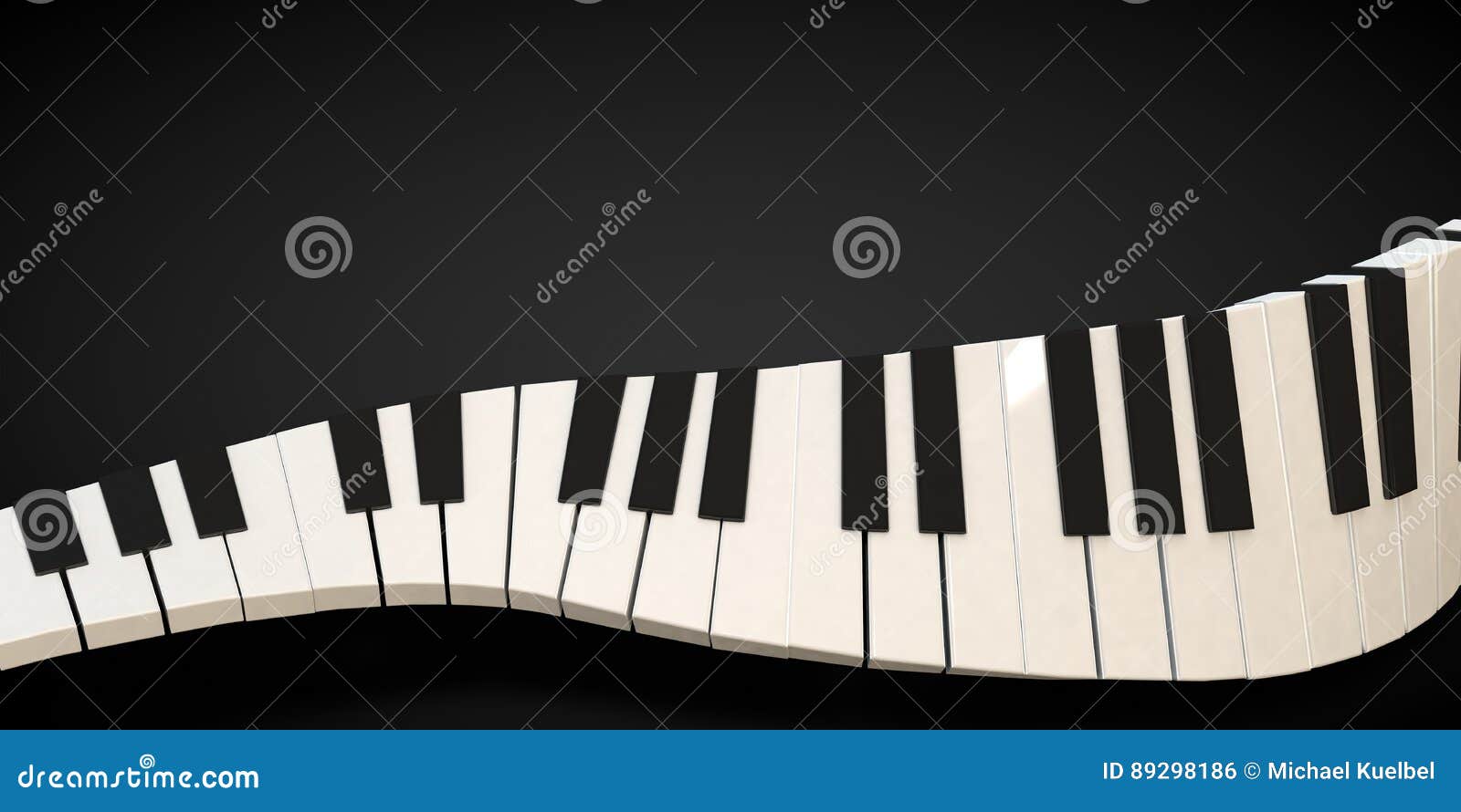 3d Render Of A Piano Keyboard In A Fluid Wavelike Movement Stock Photo ...