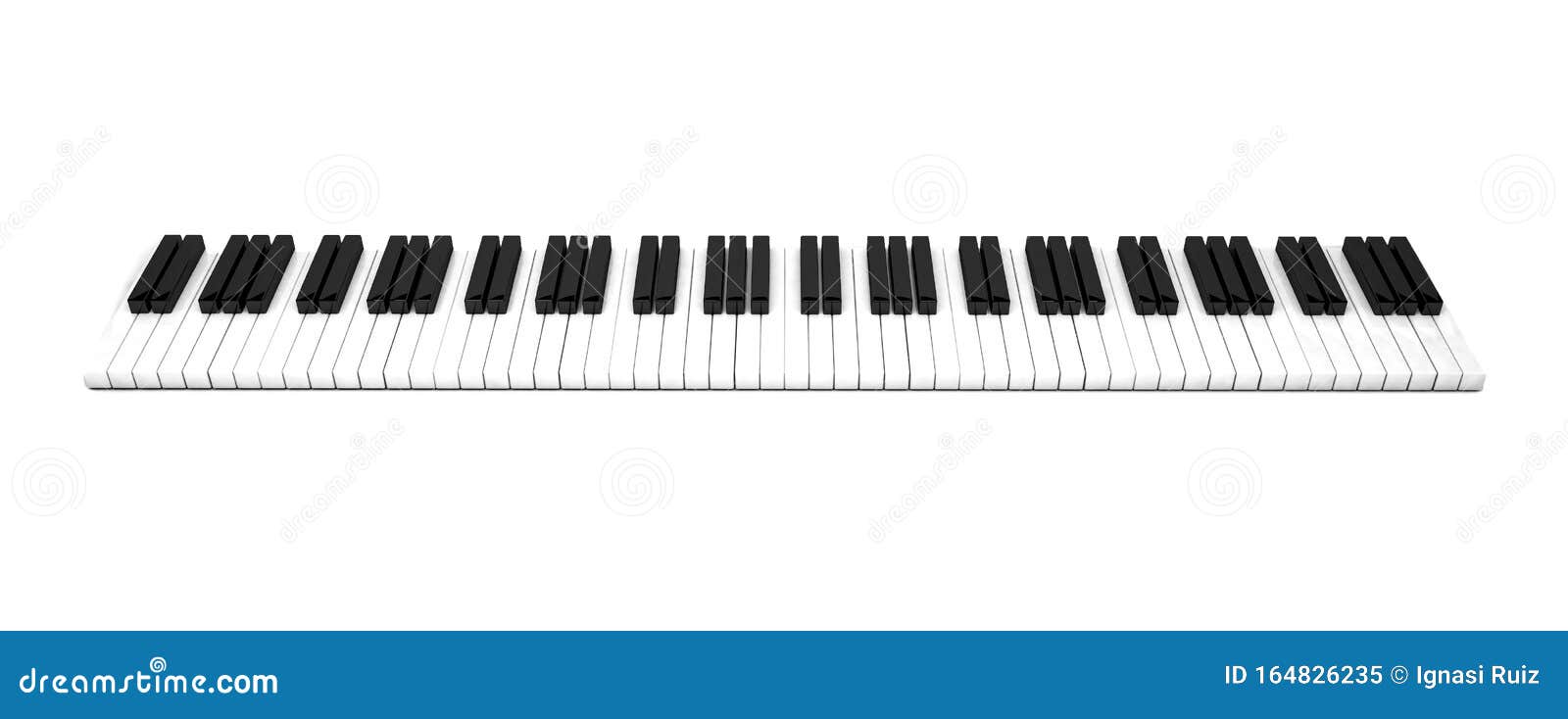 3D Render, Piano Keys With Treble Clef Notes . Musical Background Stock ...