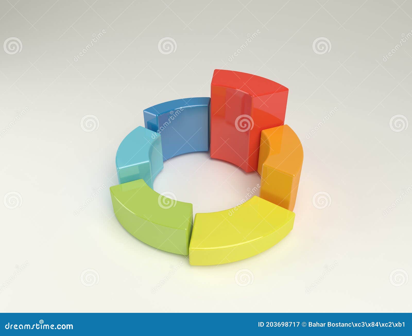 Pie Chart with Bright Colors Stock Illustration - Illustration of ...