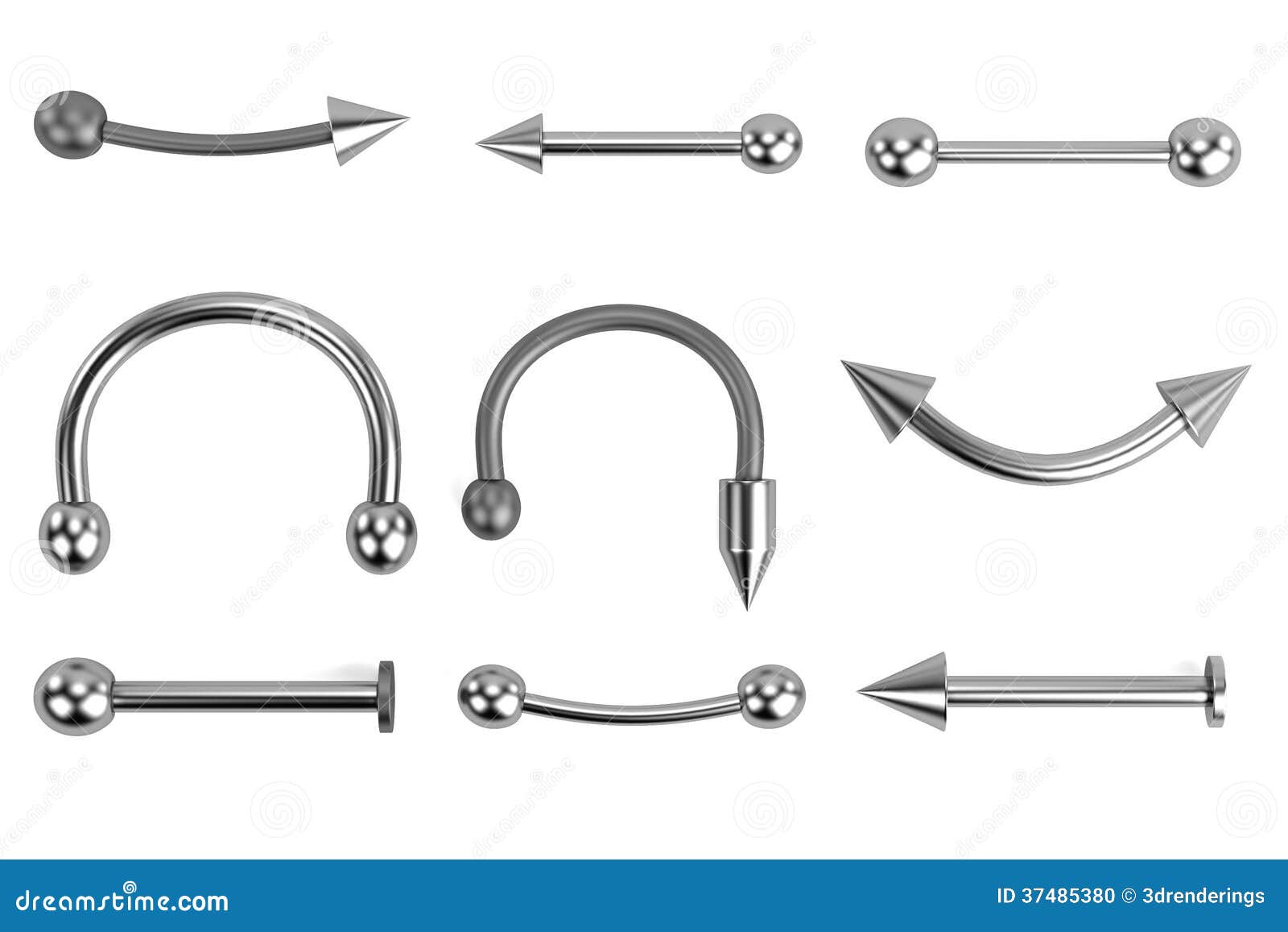 3d render of piercings stock illustration. Illustration of piercing ...