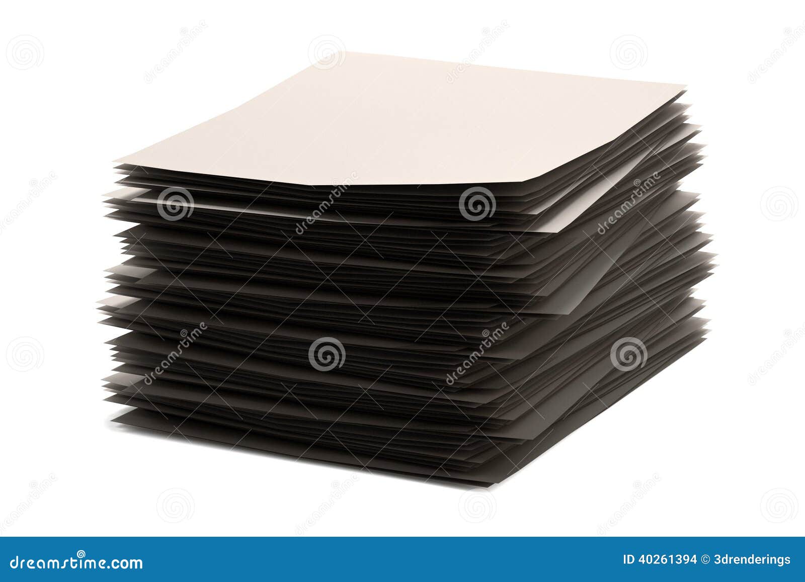 3d Render of Pile of Papers Stock Illustration - Illustration of blank ...