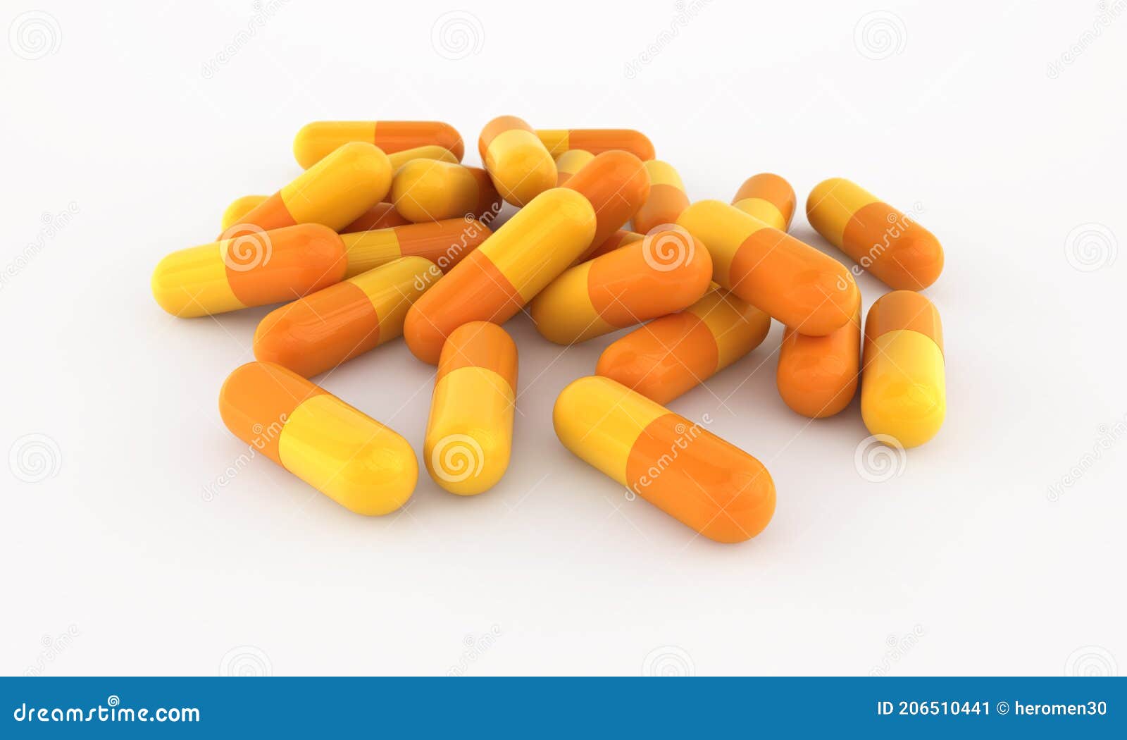 3d Render Pill Capsules (clipping Path) Stock Illustration ...