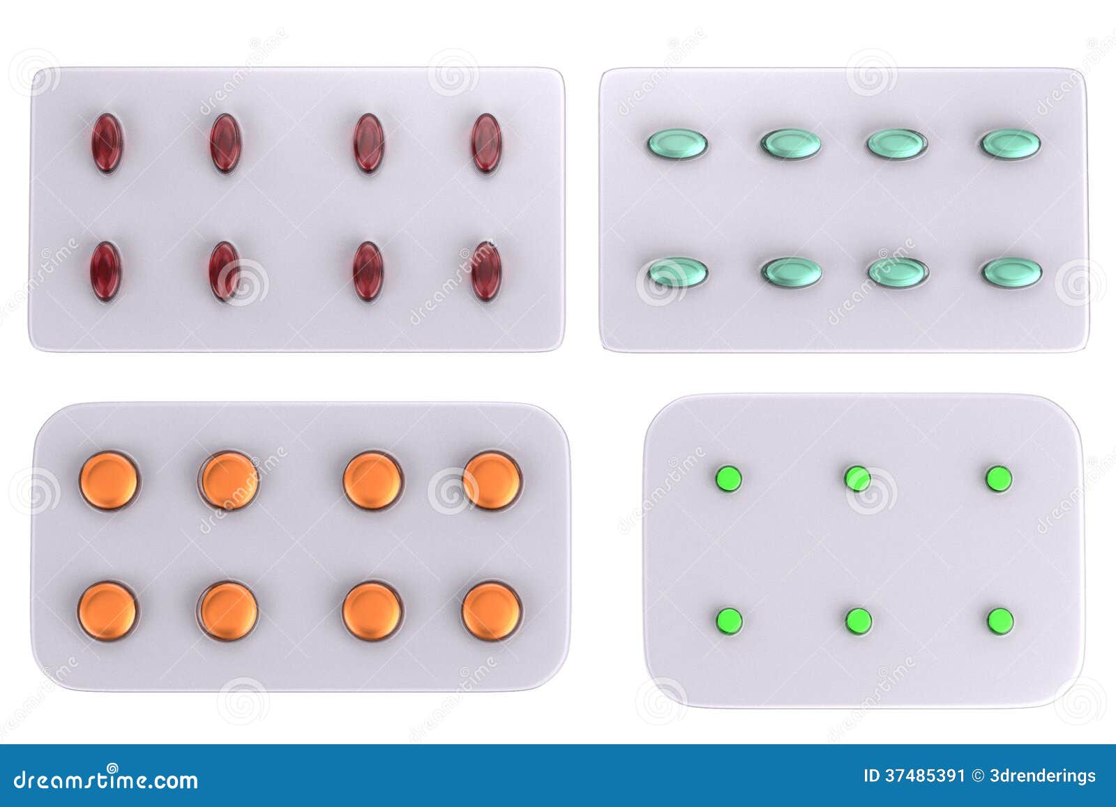 3d render of pill plates stock illustration. Illustration of tablet ...