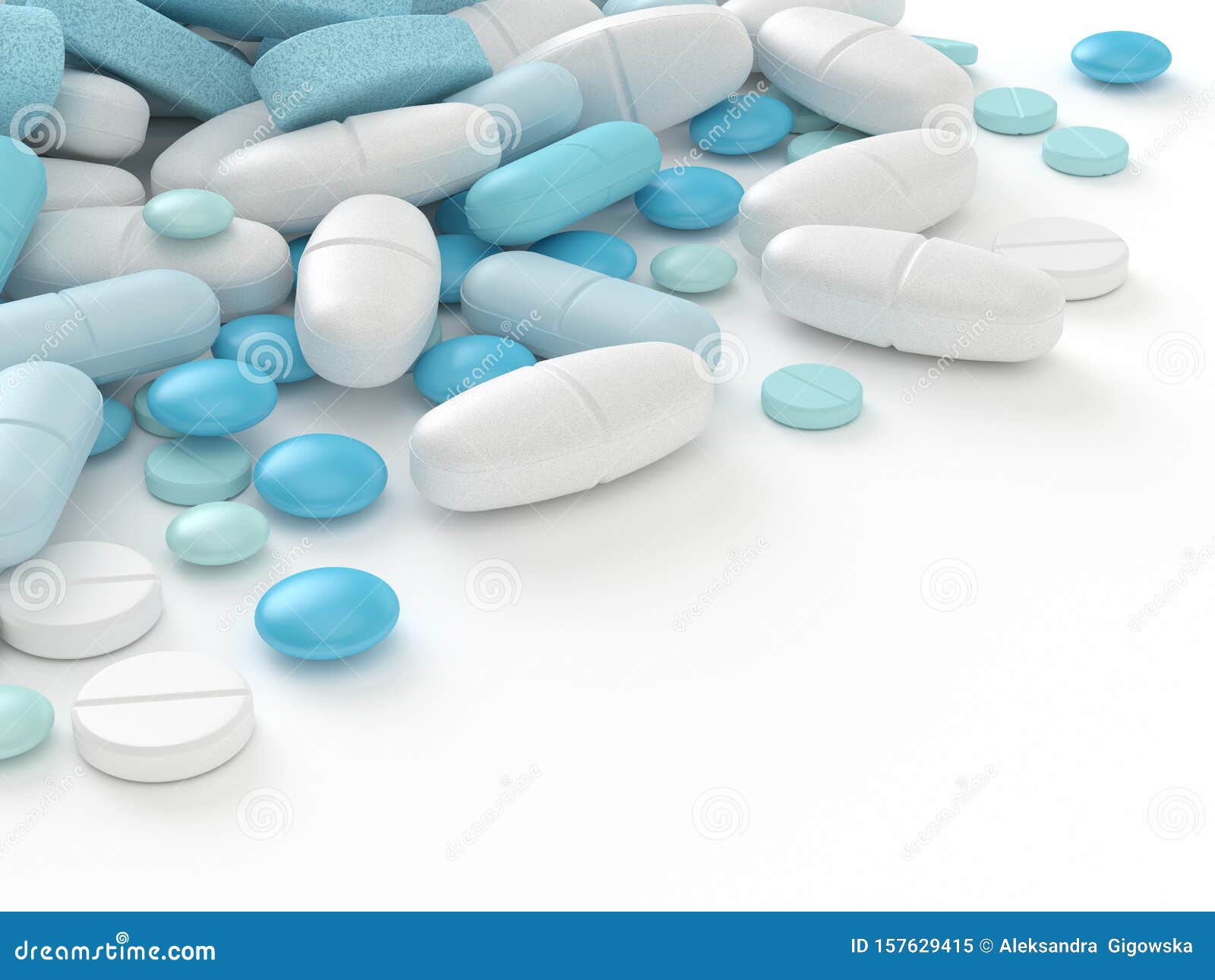 3d Render of Pills, Tablets and Capsules Stock Illustration ...