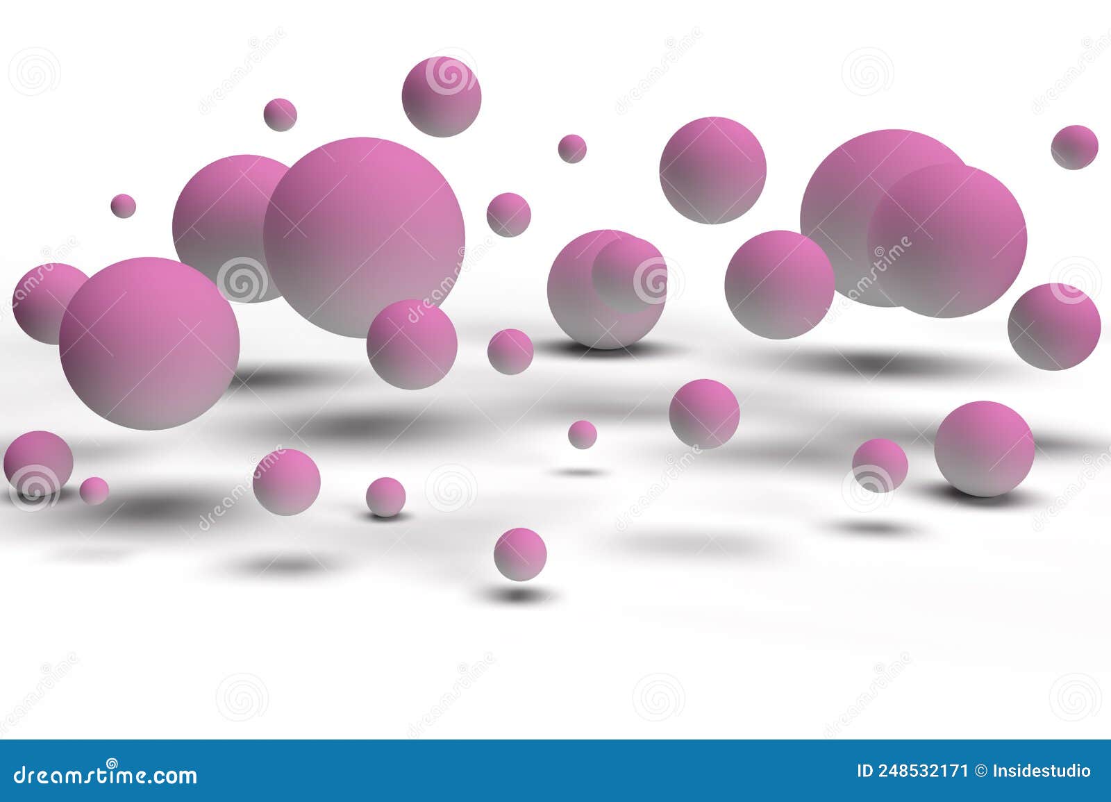 3d Render. Pink Bubbles on a White Background. Stock Illustration - Illustration of texture ...