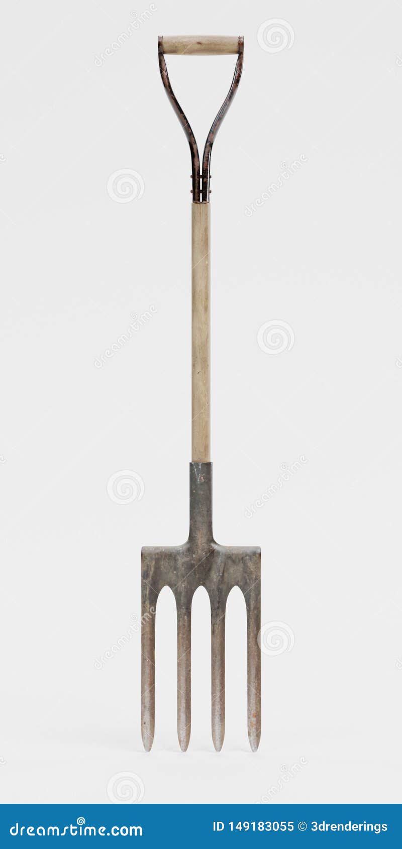 3D Render of Pitchfork stock illustration. Illustration of rusty ...