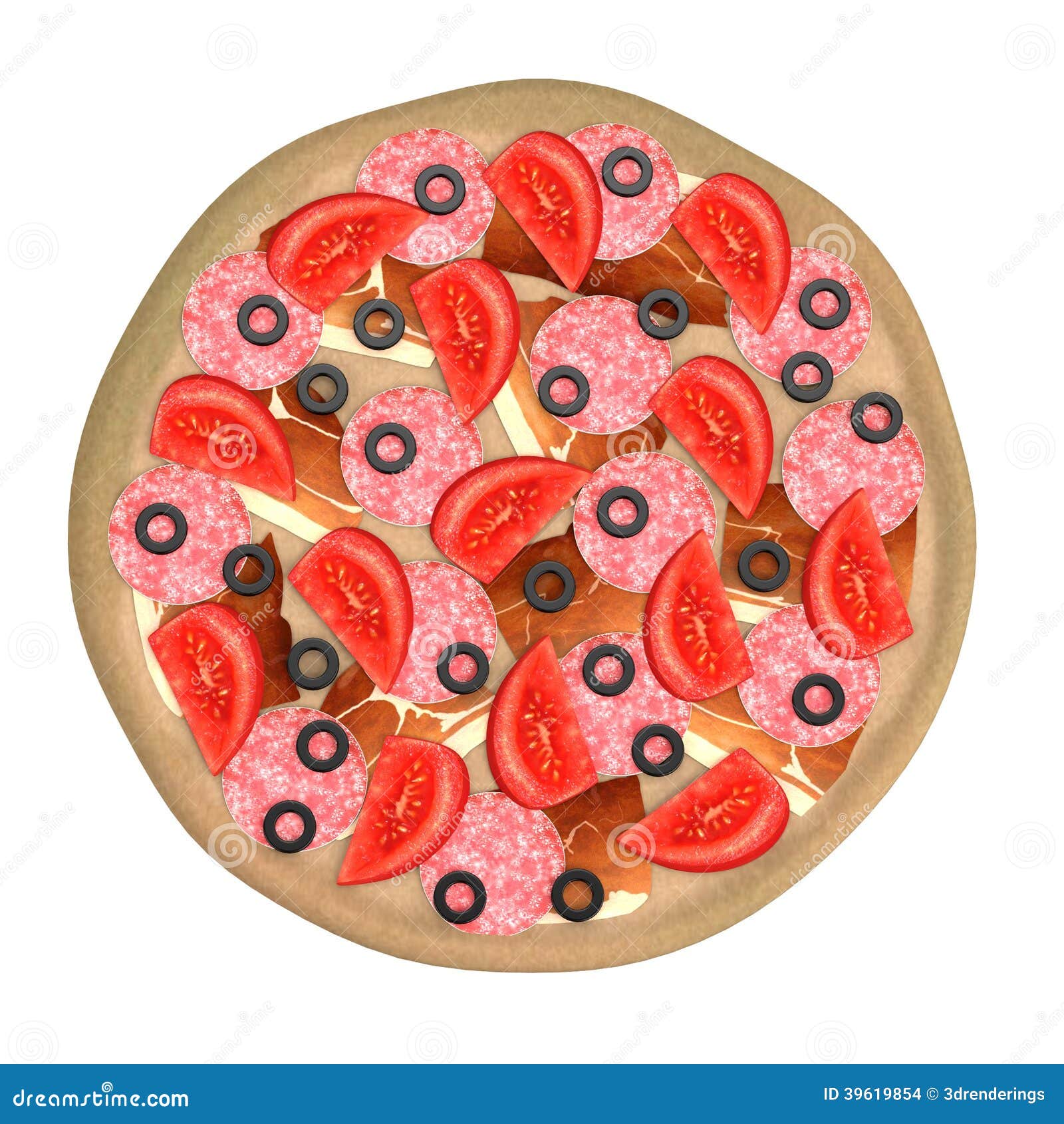 3d render of pizza stock illustration. Illustration of render - 39619854