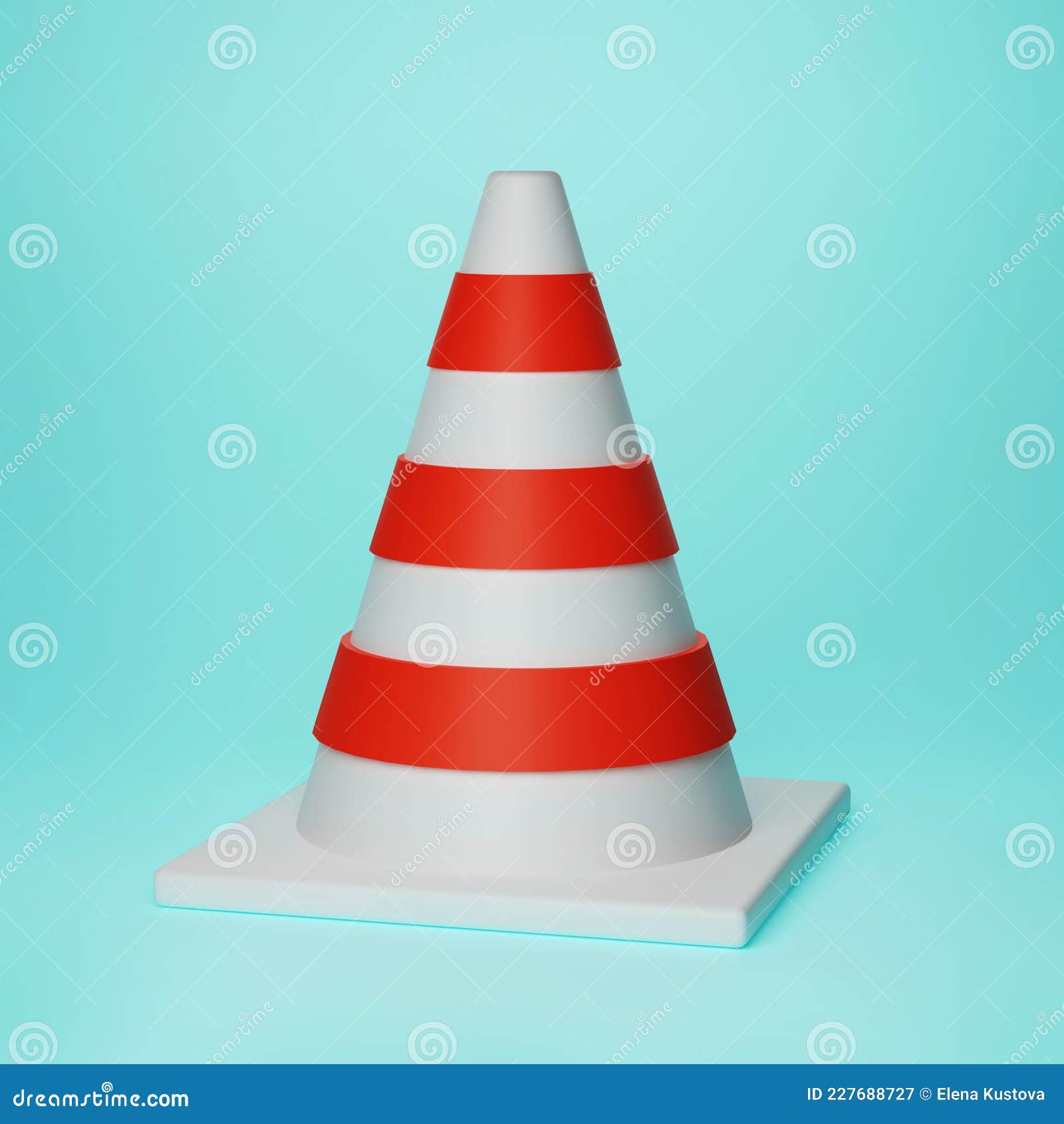3D Render of Plastic and Metal Traffic Cone Stock Illustration ...
