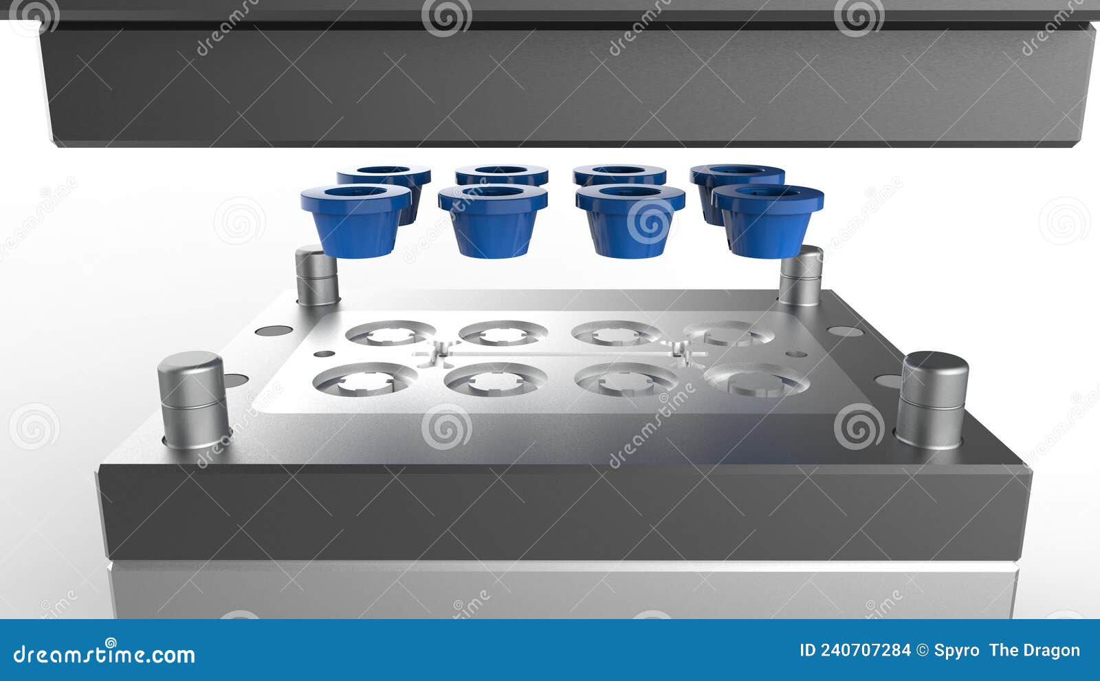 3D Render of Plastic Moulding Machine. Stock Illustration ...