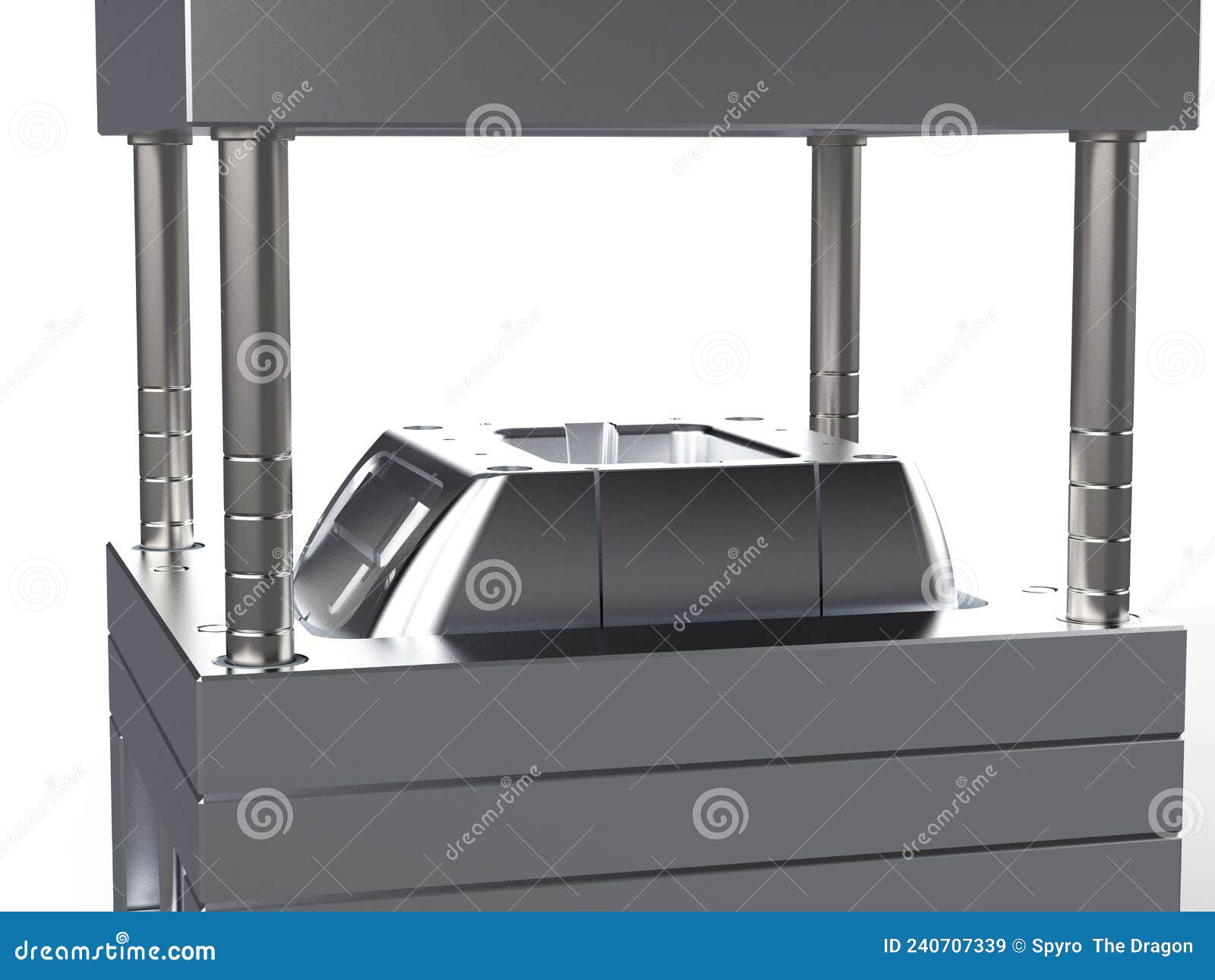 3D Render of Plastic Moulding Machine. Stock Illustration ...