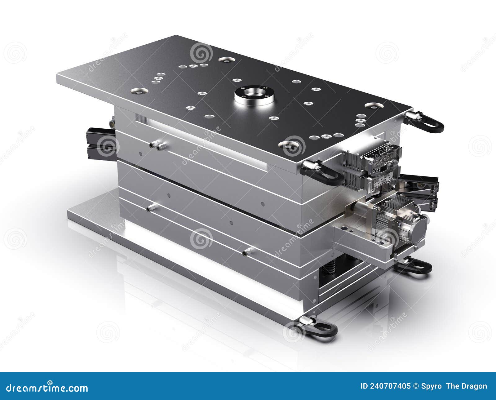 3D Render of Plastic Moulding Machine. Stock Illustration ...