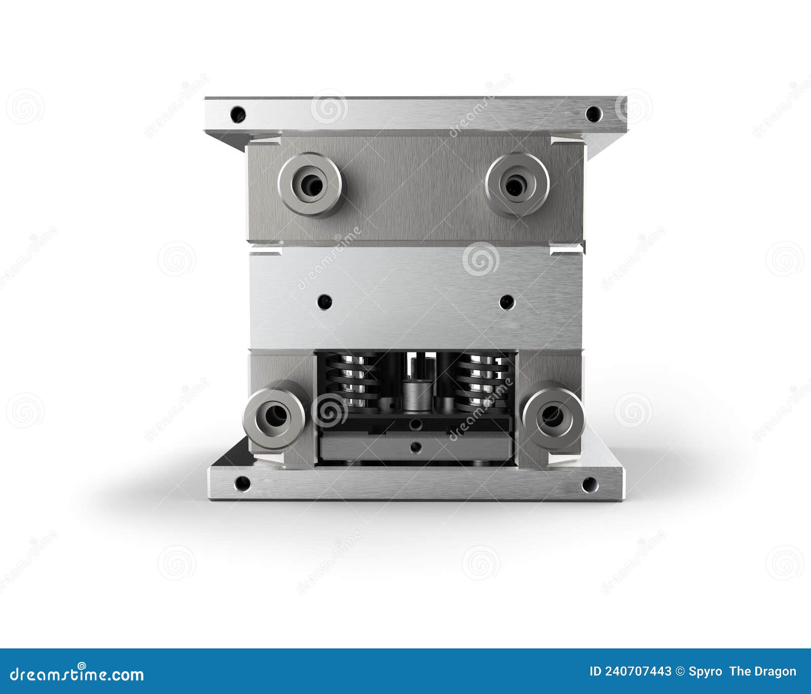 Injection Moulding Machine Vector Illustration. Full Cycle Scheme With ...