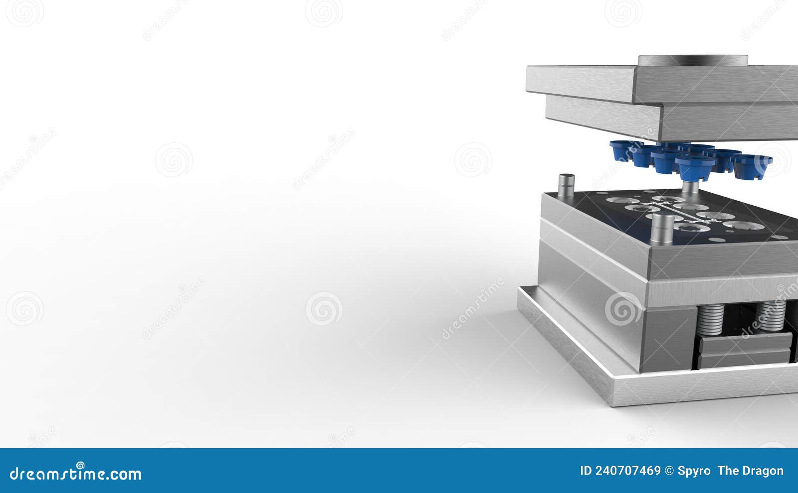 Injection Moulding Machine Vector Illustration. Full Cycle Scheme With ...