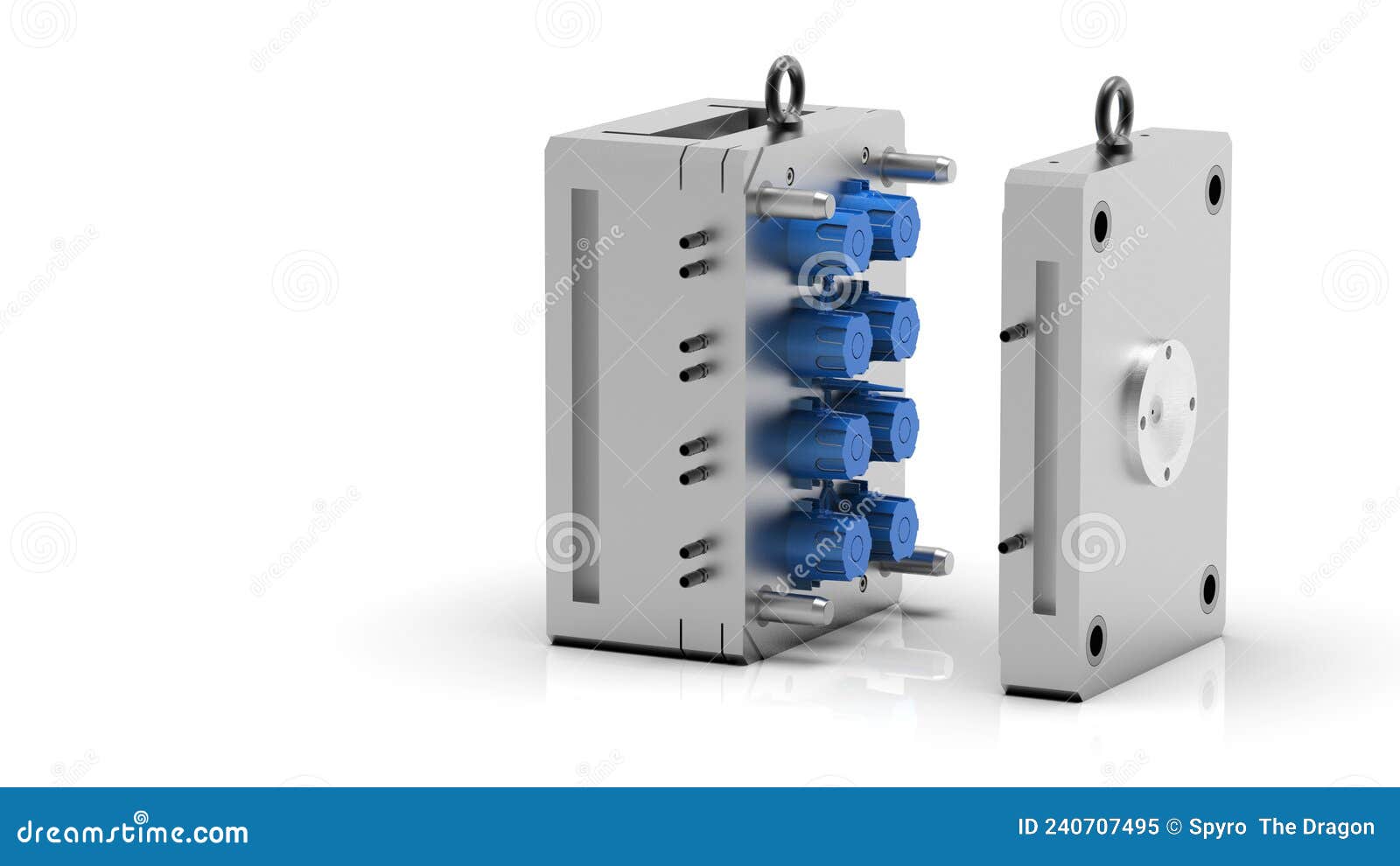 Injection Moulding Machine Vector Illustration. Full Cycle Scheme With ...